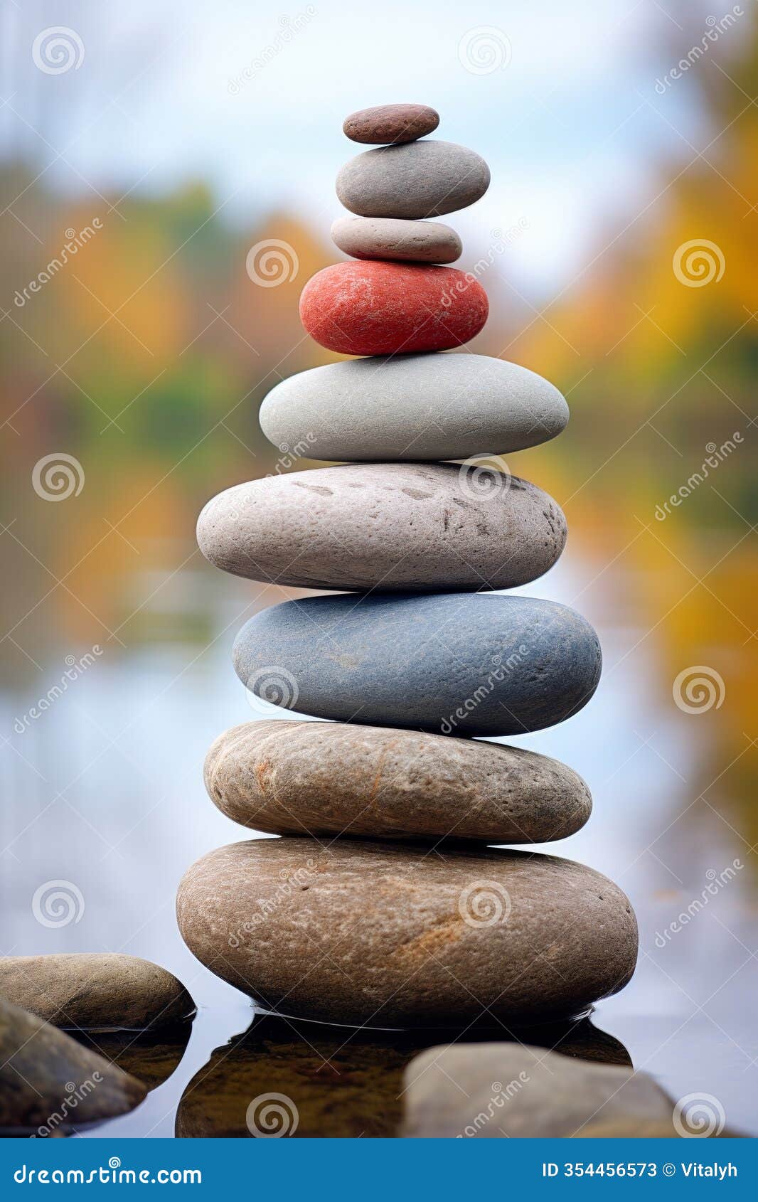 Balanced Stones Stack from Big To Small. Stock Image - Image of ...