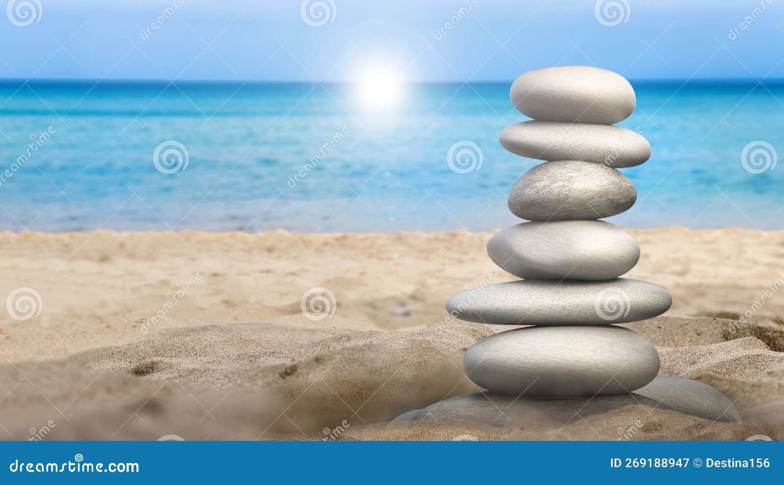 Balanced Stones On A Stone Pedestal In A River. Generative Ai ...