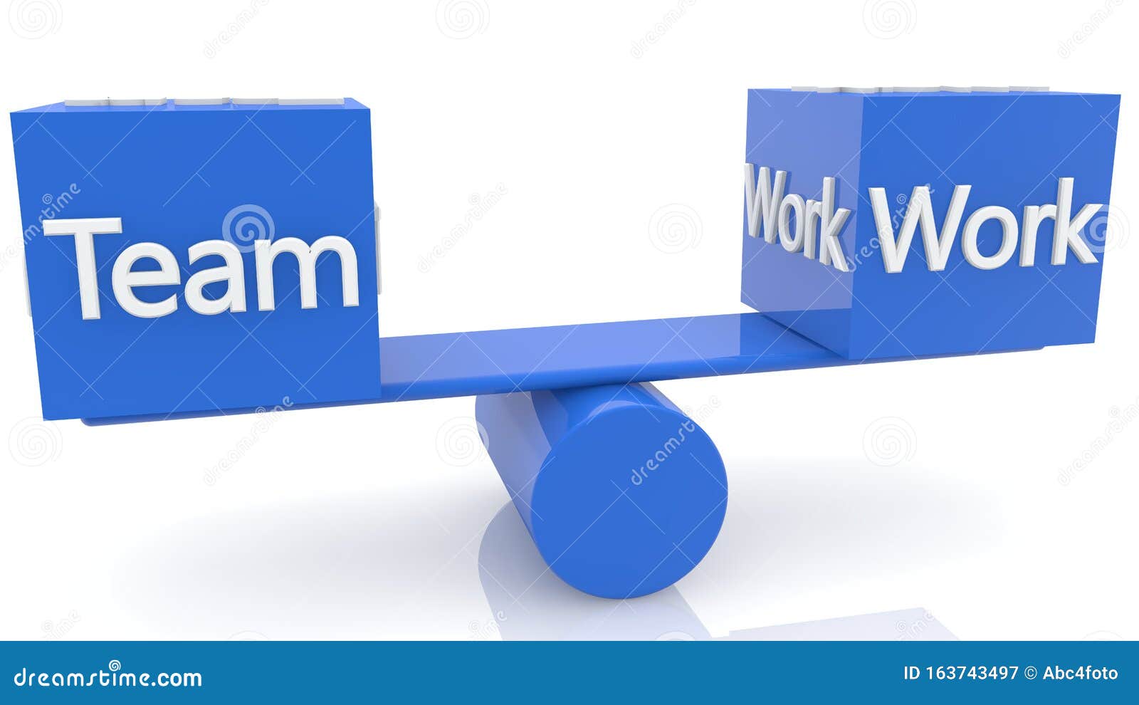 Balanced Teamwork Concept in Blue Stock Illustration - Illustration of ...
