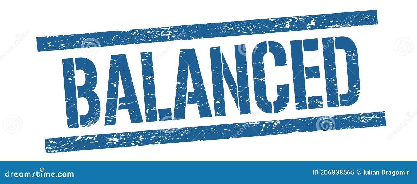 BALANCED Text on Blue Vintage Lines Stamp Stock Illustration ...