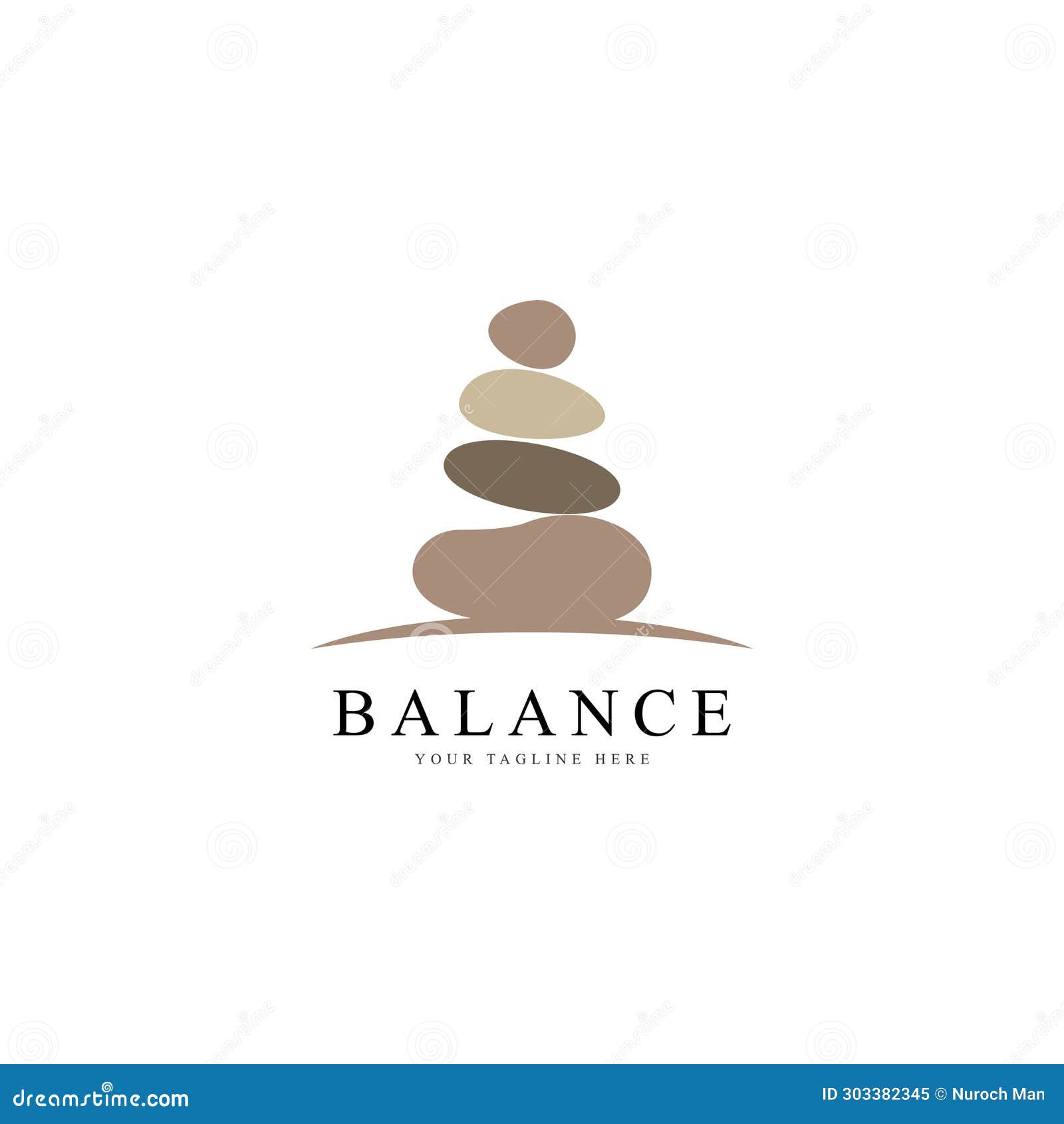 Balanced Zen Stone Logo. Logo for Meditation or Wellness Stock Vector ...