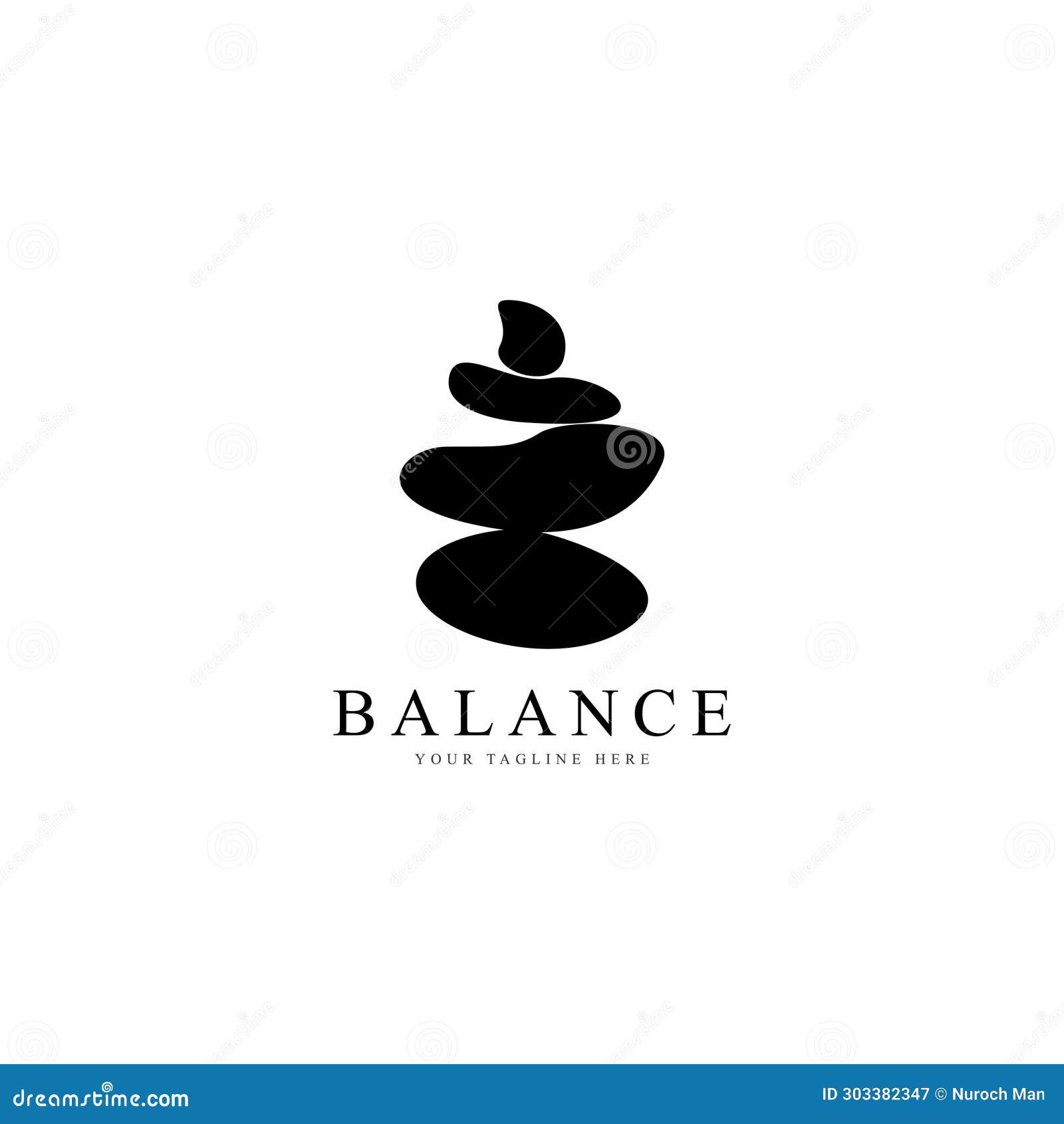 Balanced Zen Stone Logo. Logo for Meditation or Wellness Stock Vector ...