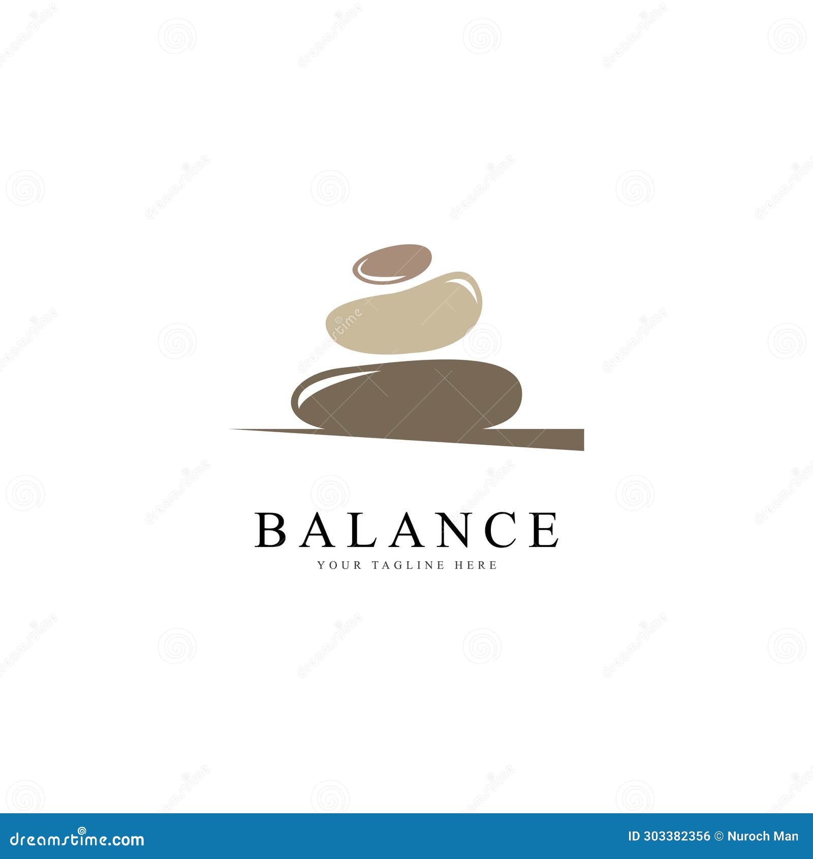 Balanced Zen Stone Logo. Logo for Meditation or Wellness Stock Vector ...
