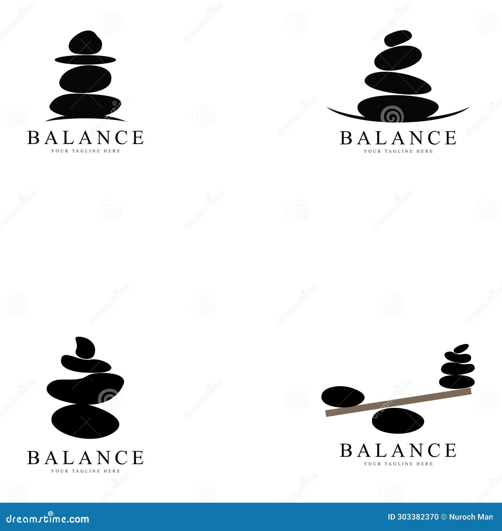 Balanced Zen Stone Logo. Logo for Meditation or Wellness Stock Vector ...