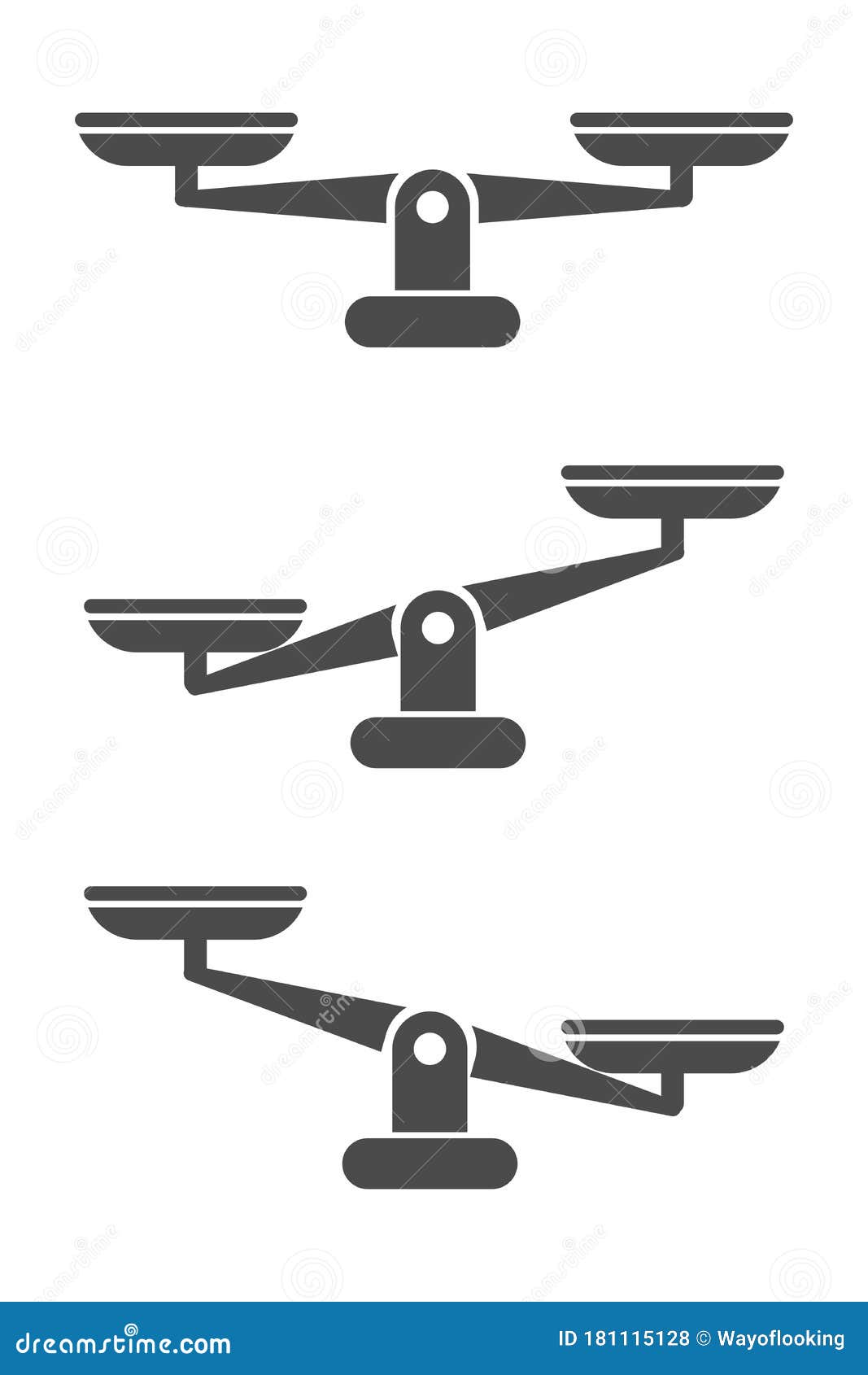 Balance Icon Set with Different Positions of the Bowls. Flat Style ...
