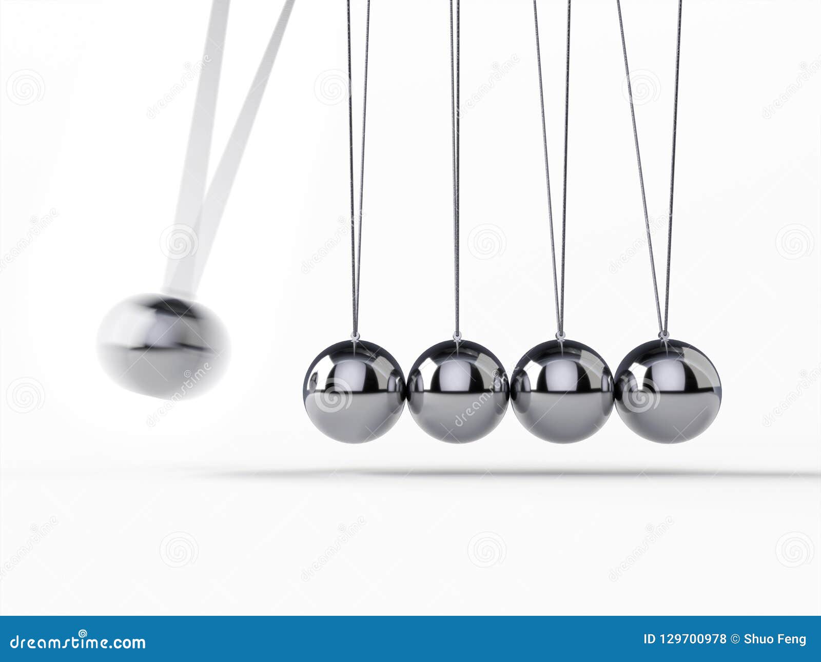 Balancing Balls On White Background. Isolated 3D Stock Photo ...