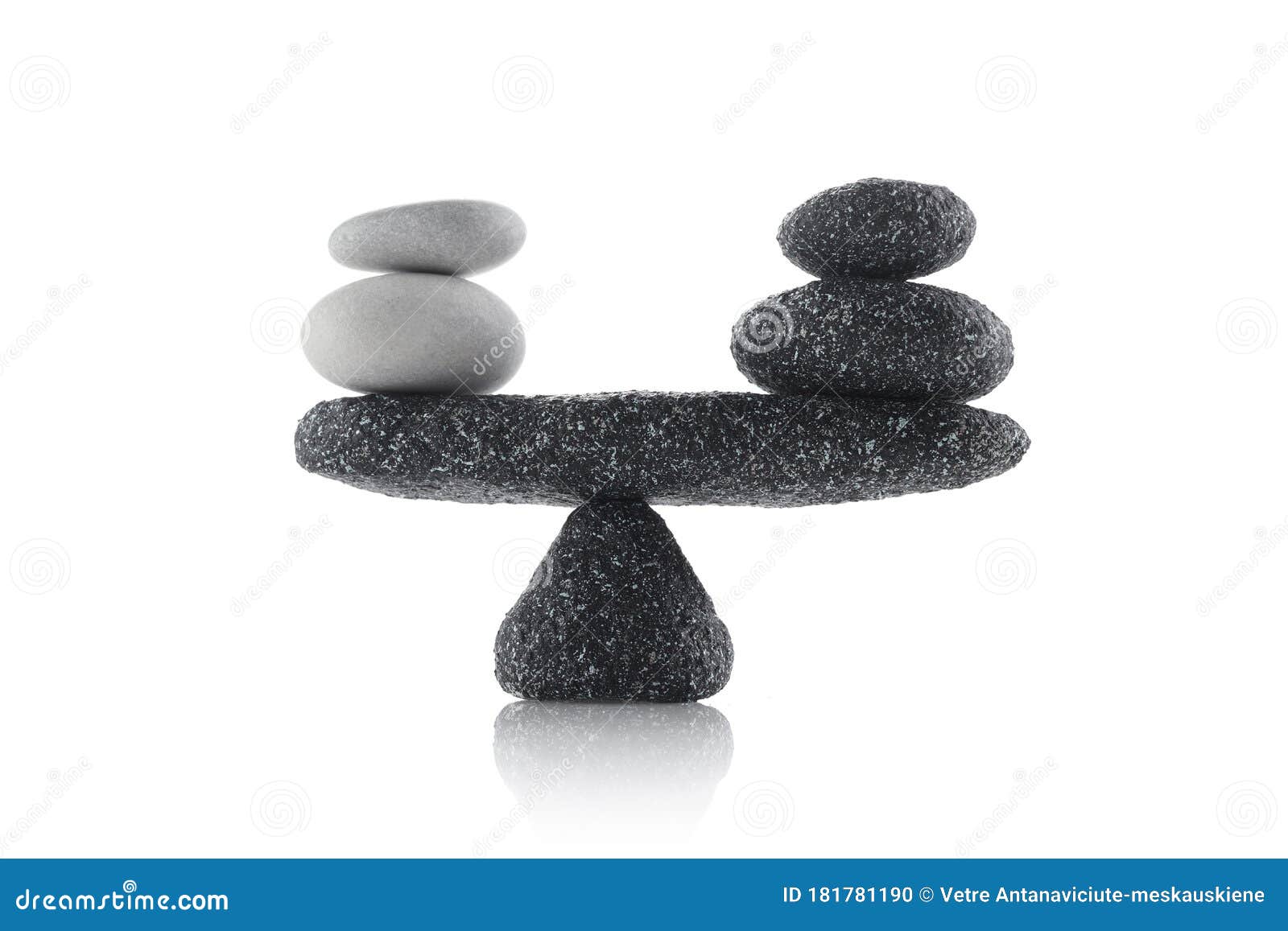 Balancing Black and White Stones Isolated on White Background Stock ...