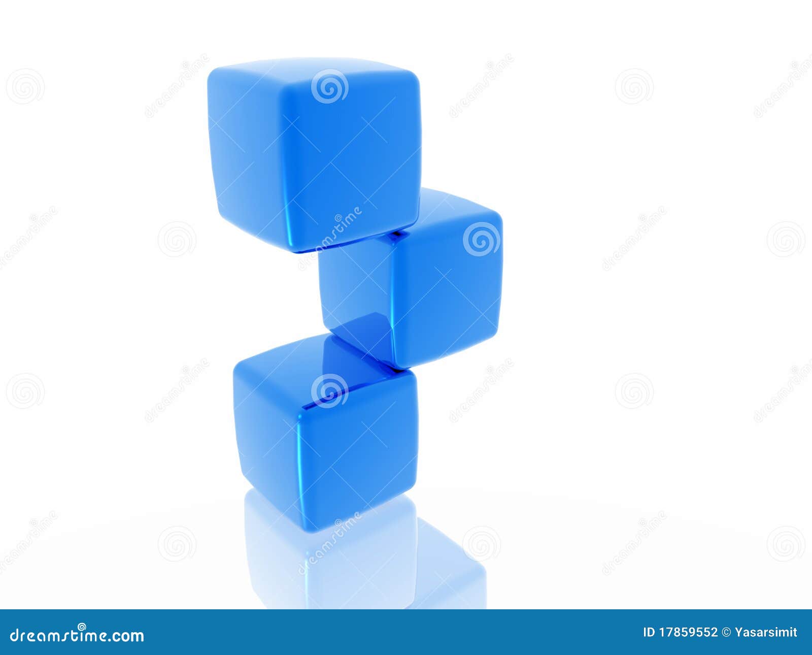 Stack of Balancing Blue Cubes Stock Illustration - Illustration of ...