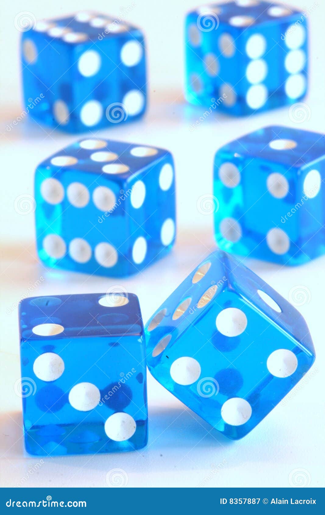 Balancing blue dice stock image. Image of balancing, cast - 8357887