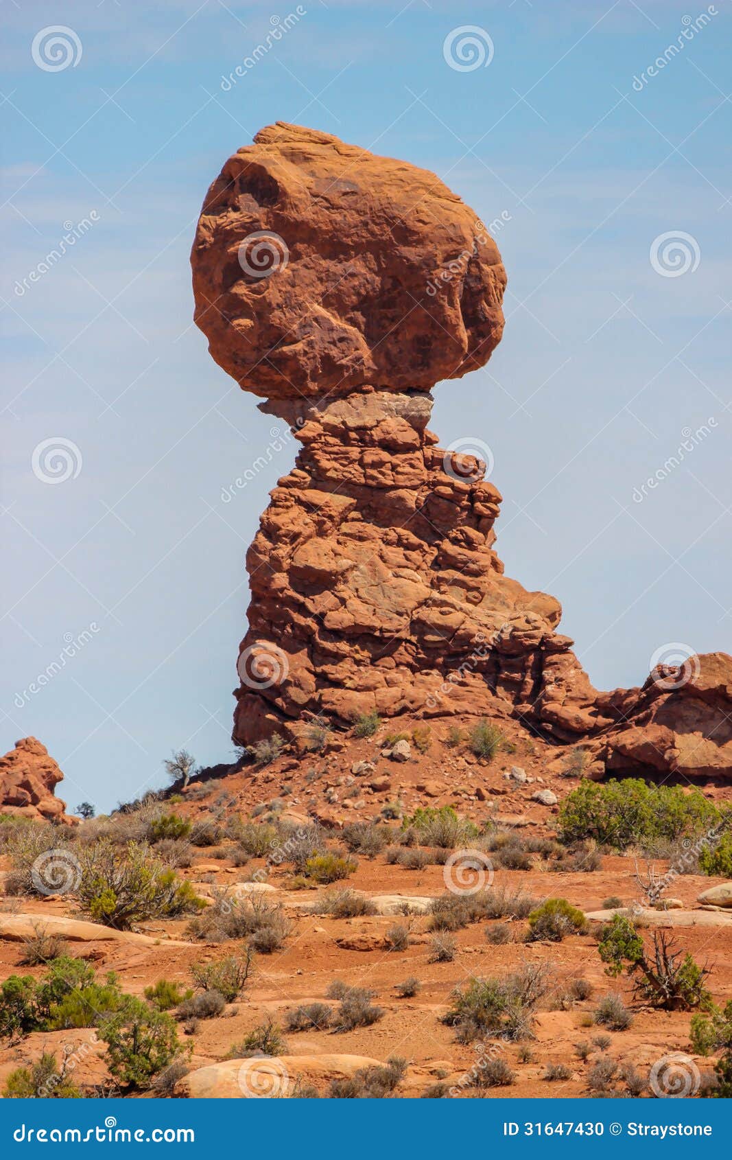 Boulder Balancing On Top Of Another Rock In Arizona Royalty-Free Stock ...