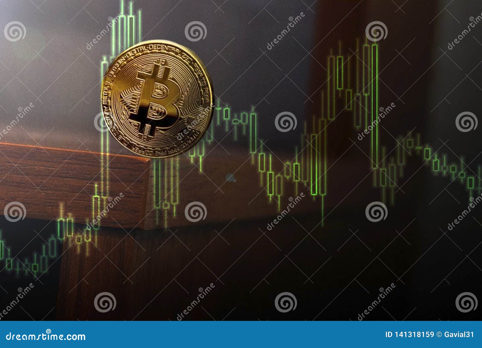 Balancing Coins Around the Edge of the Table. Stock Image - Image of ...