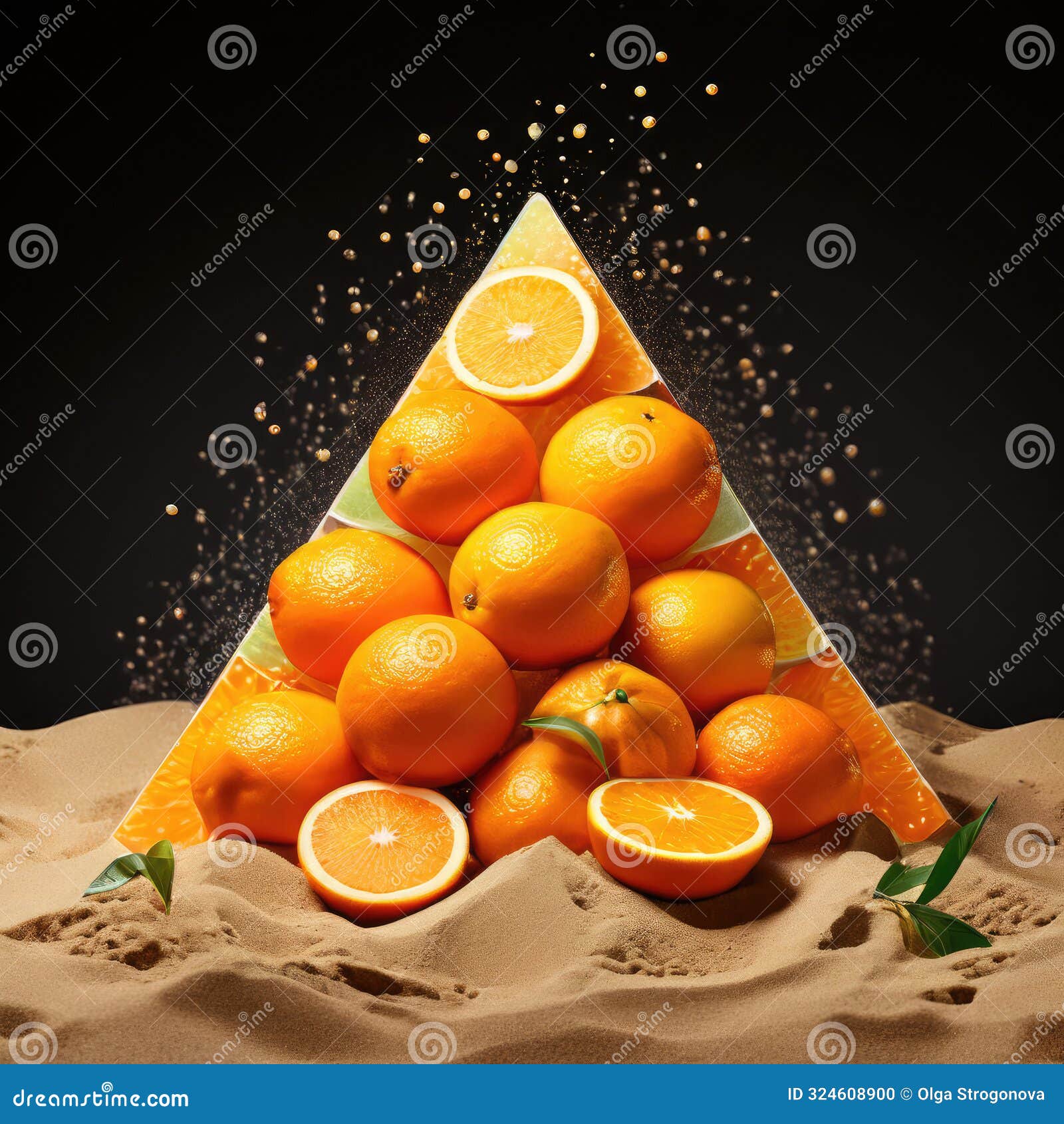 Balancing Concept. Pyramid of Citrus Fruits Stock Photo - Image of calm ...