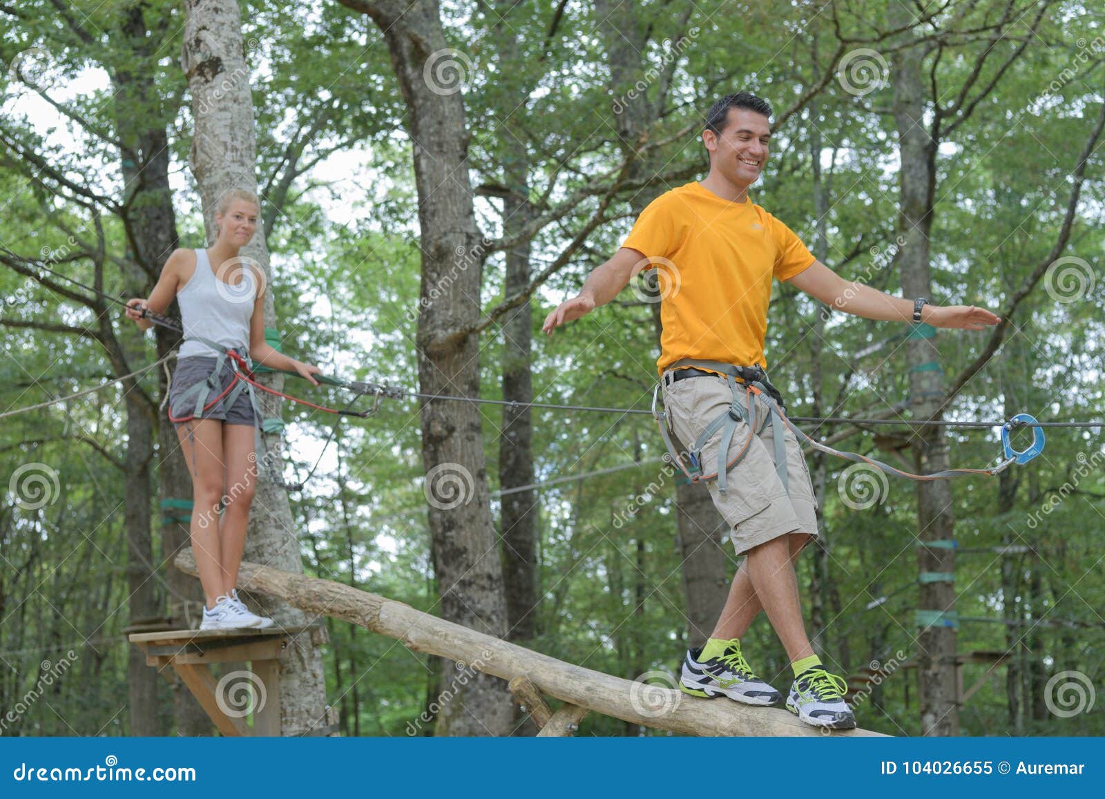 Balancing while Crossing Log Stock Image - Image of recreation ...
