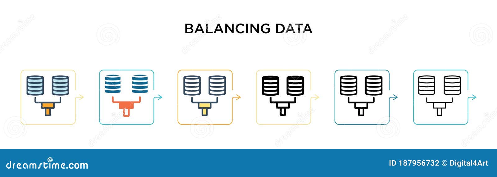 Balancing Data Vector Icon in 6 Different Modern Styles. Black, Two ...
