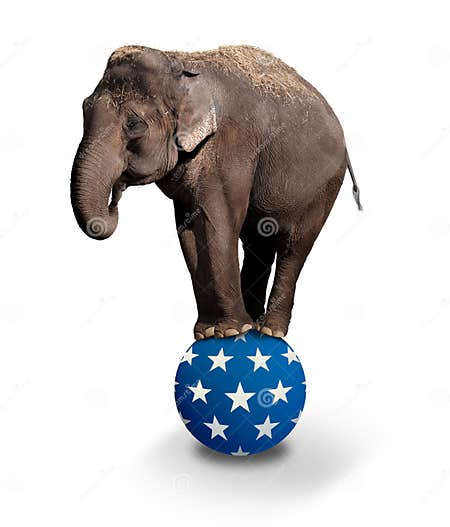 Balancing Elephant stock image. Image of metaphor, blue - 27426887