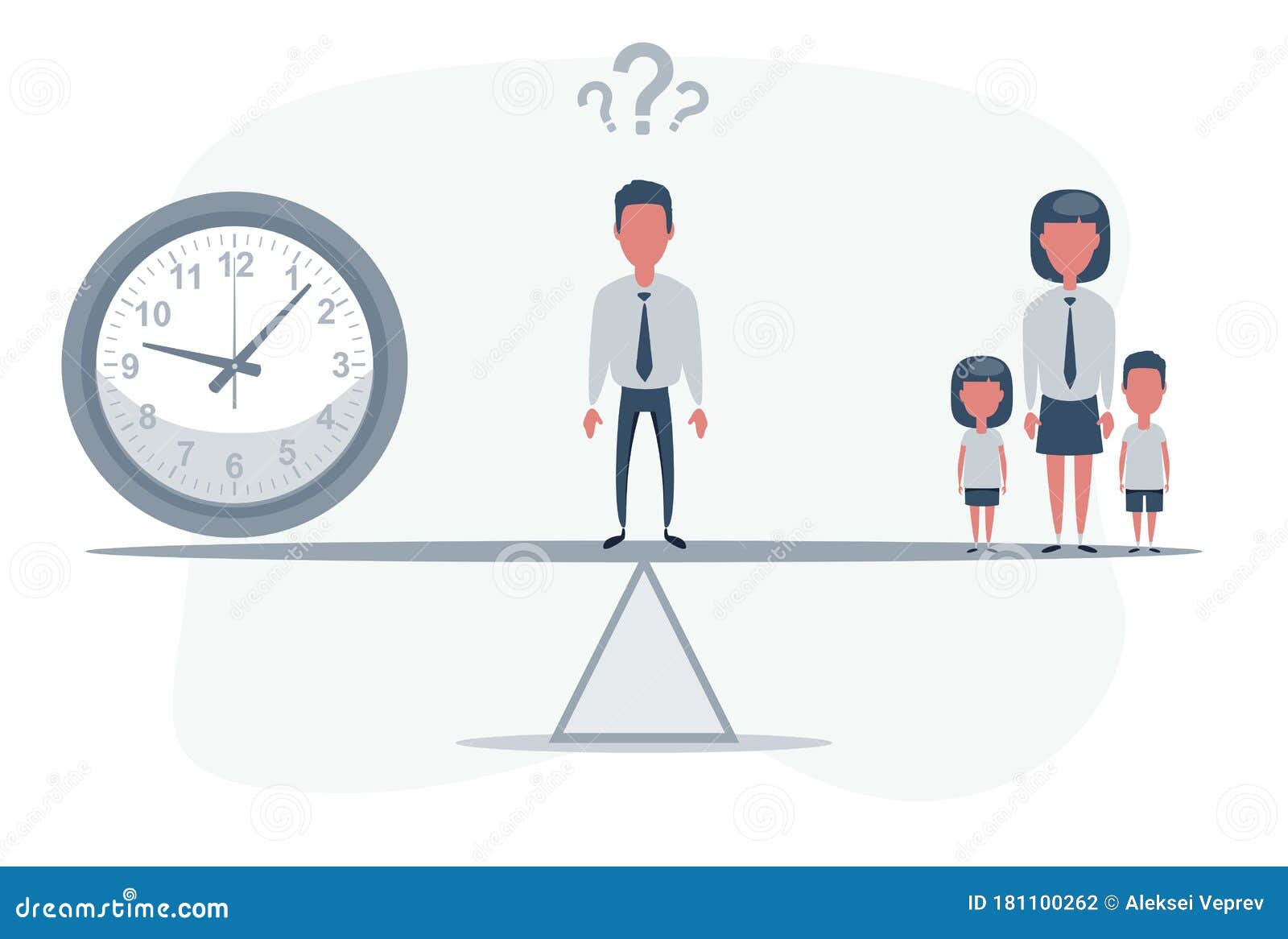 Balancing Family and Work Time Stock Vector - Illustration of life ...
