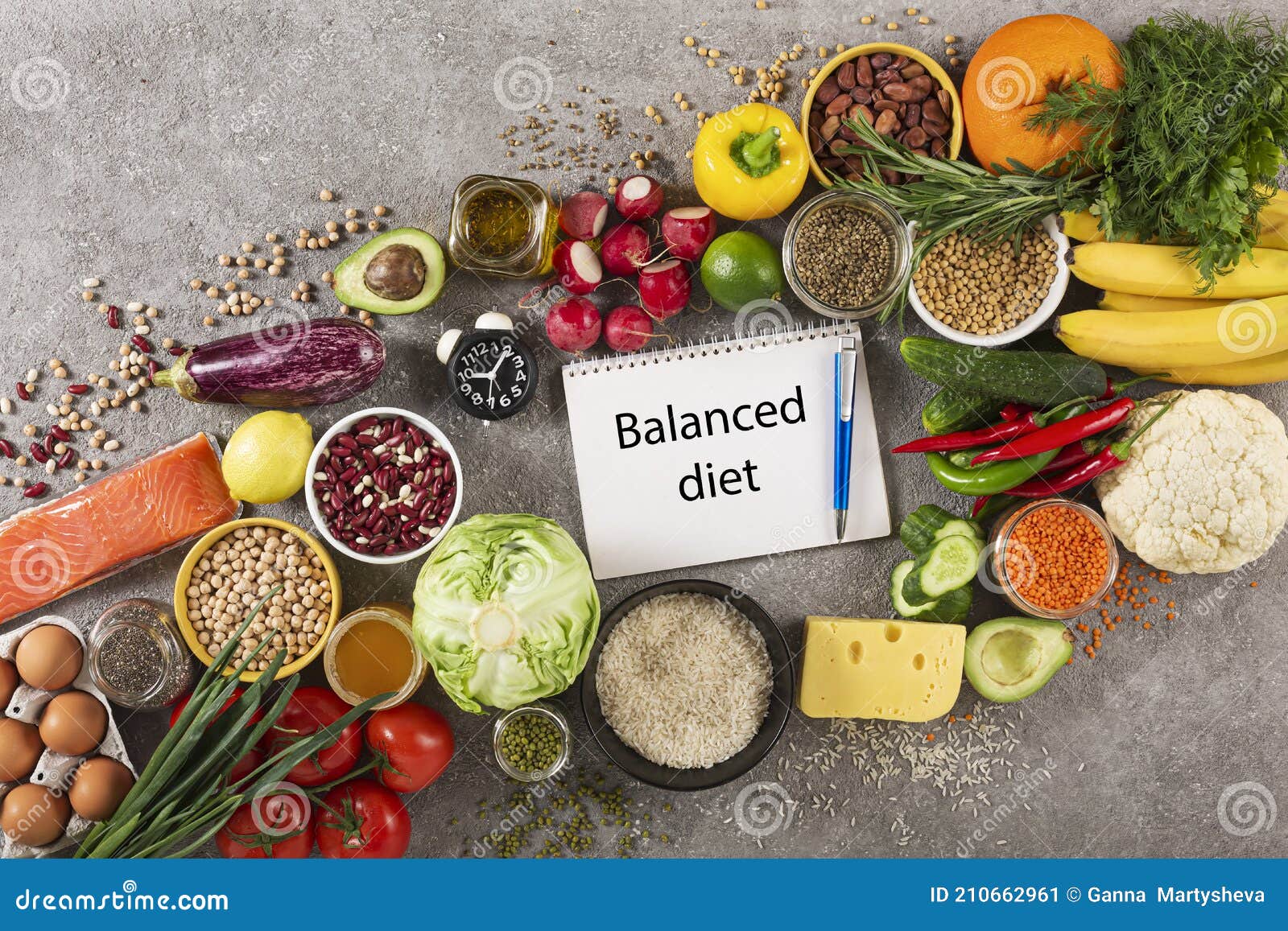 Balancing Food in Diet Planning. Top View Stock Image - Image of health ...