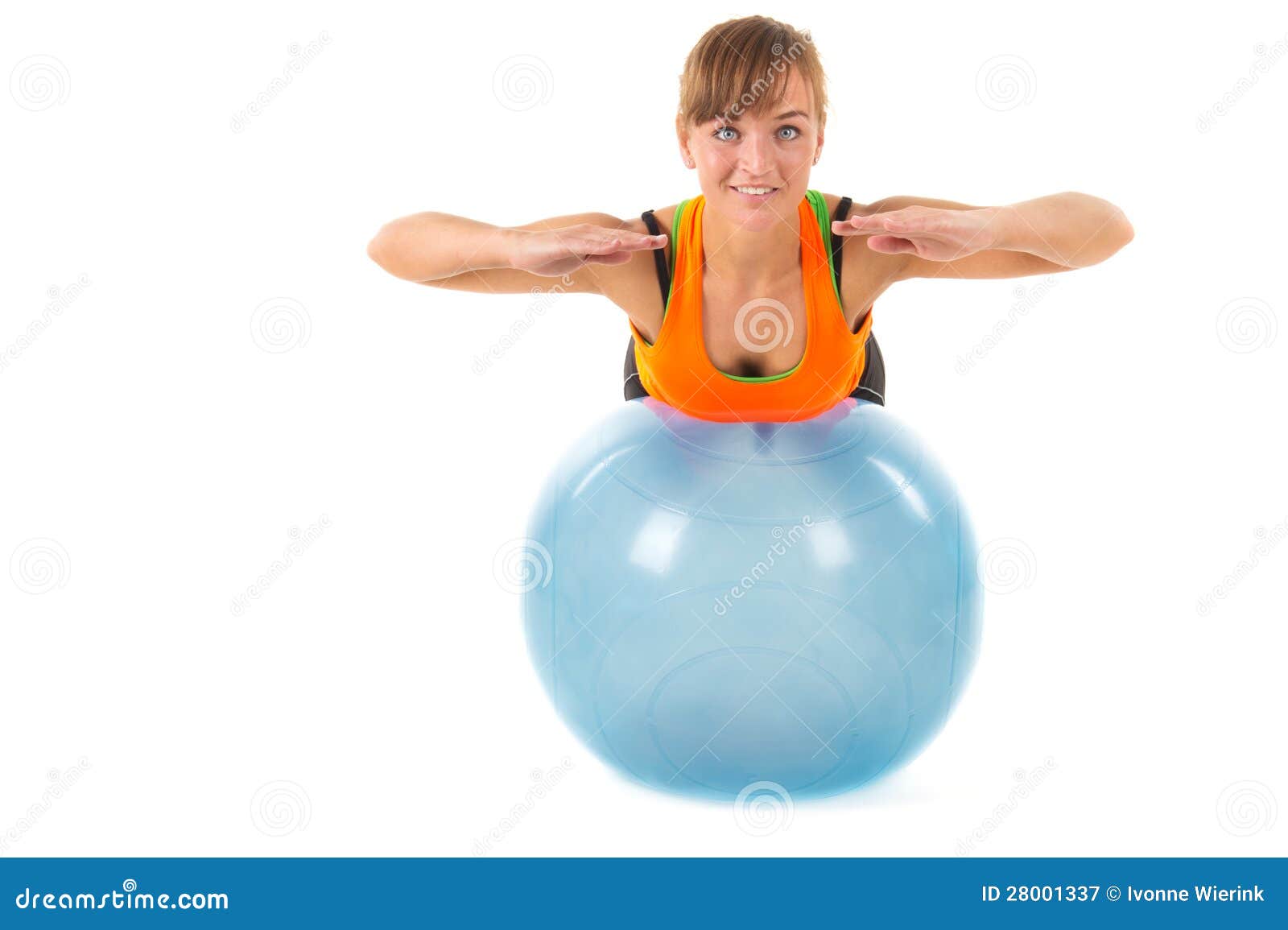 Balancing on Gymnastic Ball Stock Image - Image of health, beauty: 28001337