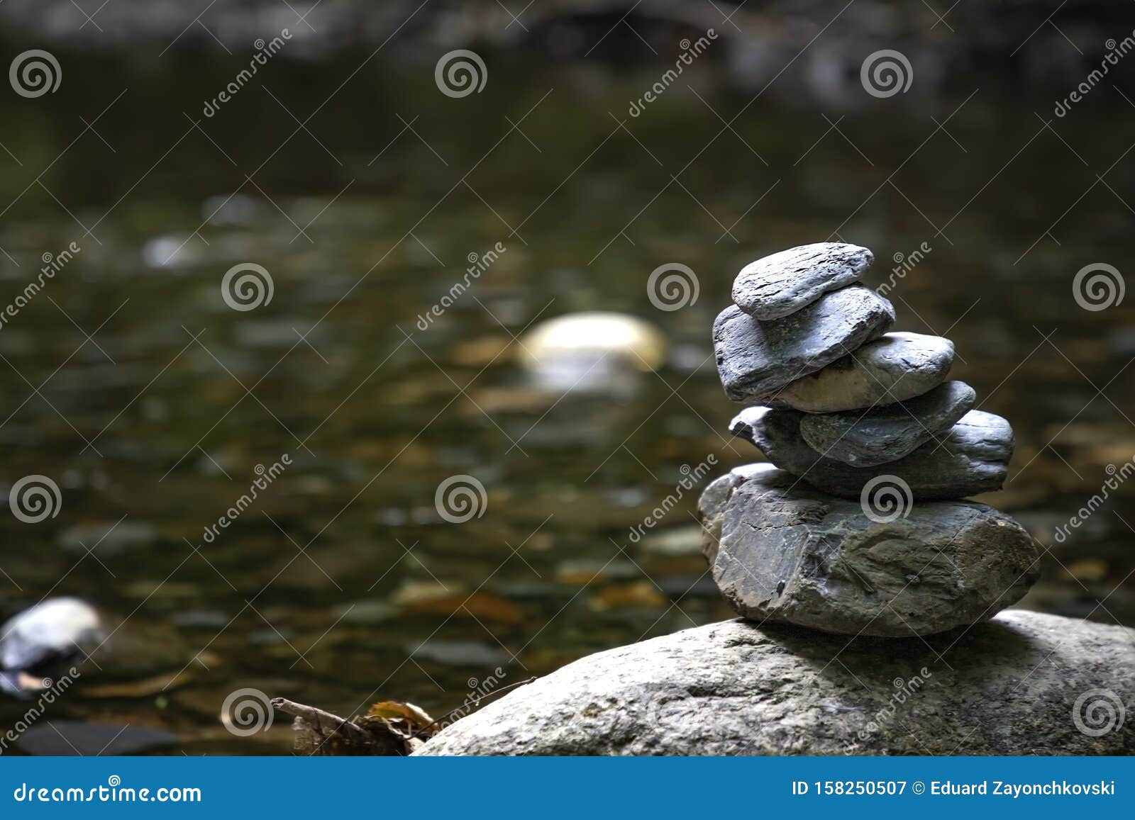 Balancing Pebbles from River Stones Stack. Stock Image - Image of ...
