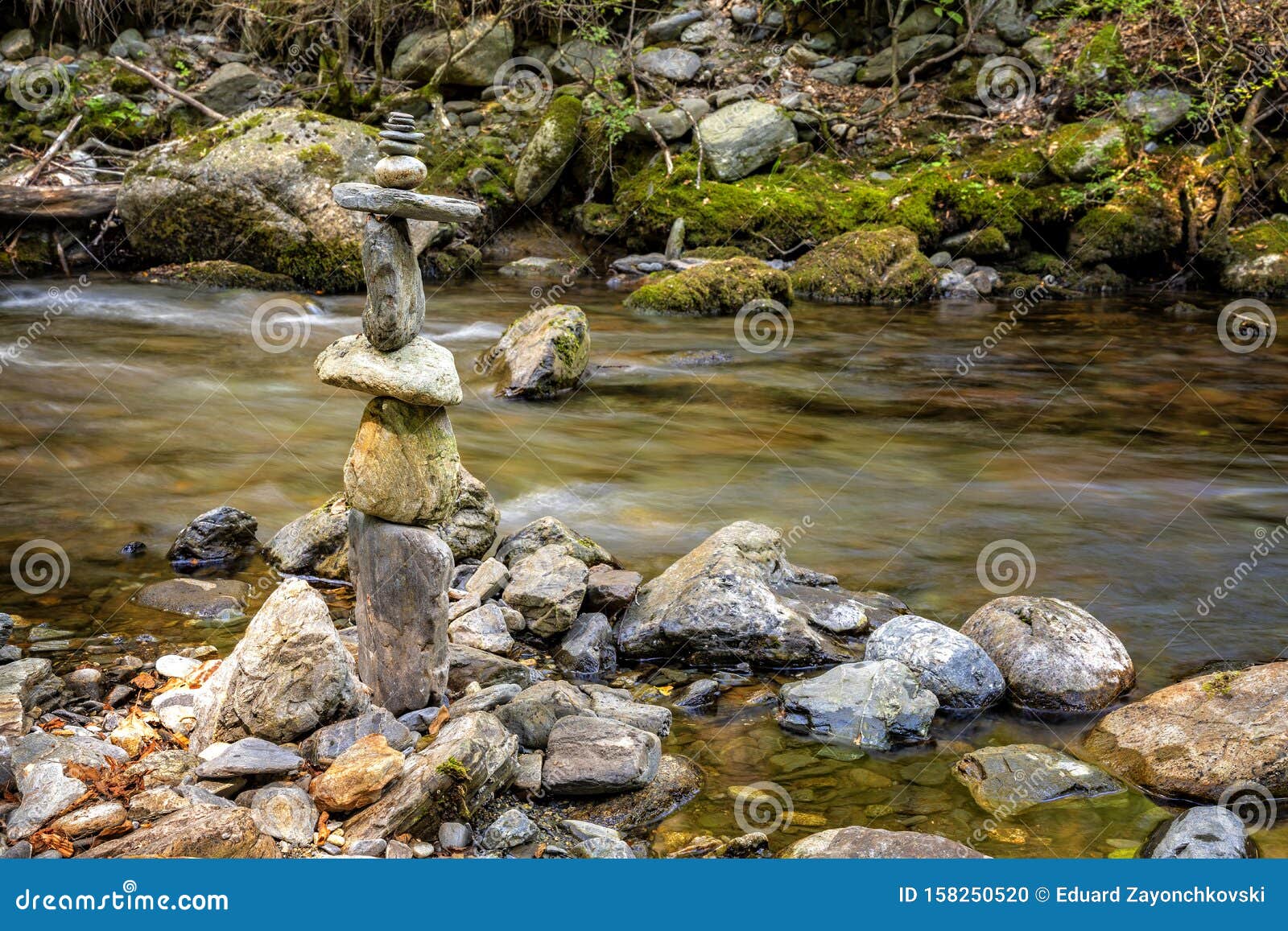 Balancing Pebbles from River Stones Stack. Stock Photo - Image of ...
