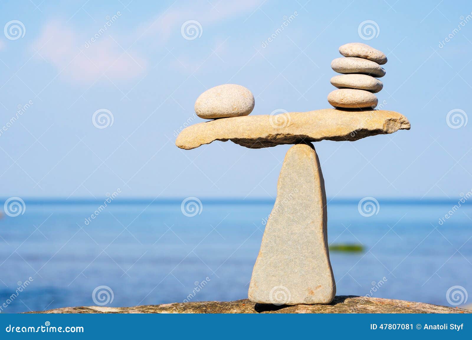 Balancing of pebbles stock image. Image of marine, equilibration - 47807081