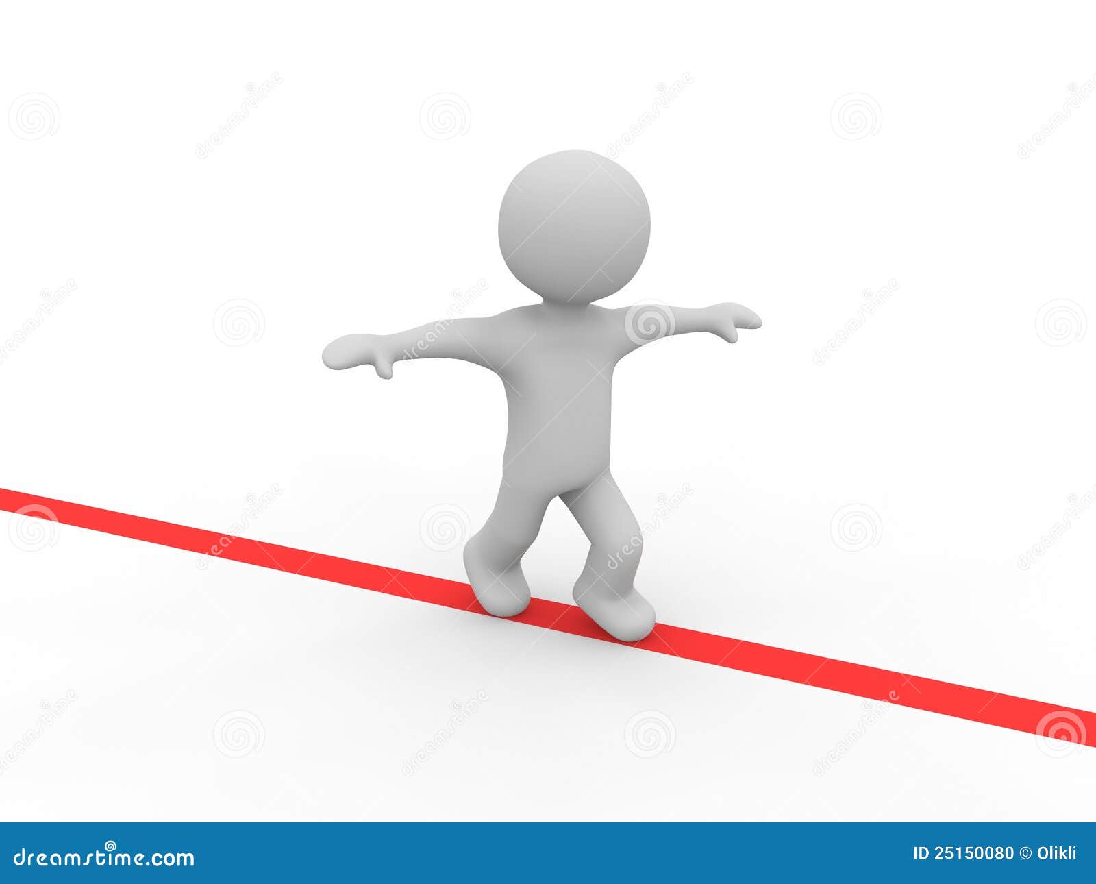 Balancing on a red line stock illustration. Illustration of figure ...