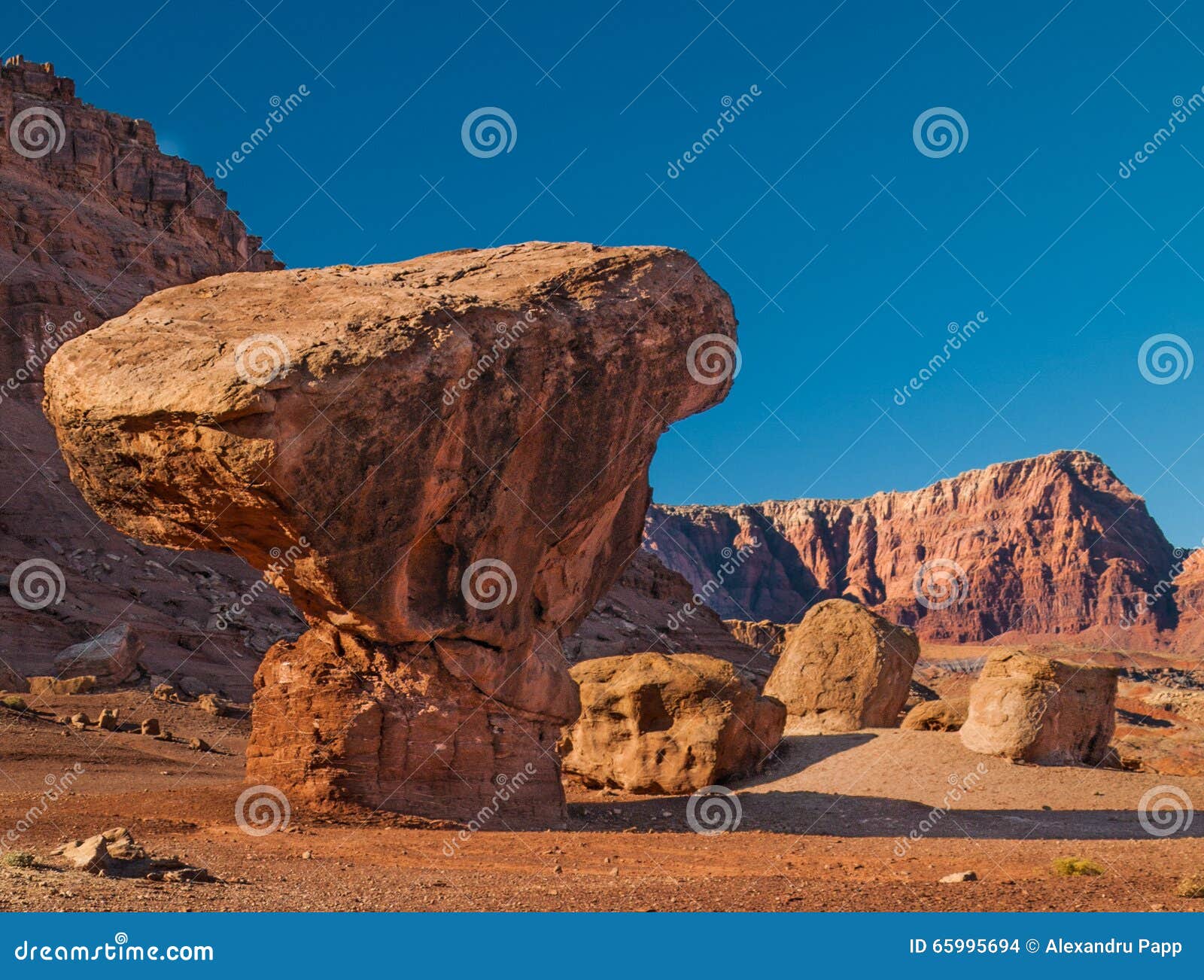 Balancing Rock in Lees Ferry Arizona Stock Photo - Image of cliffs ...