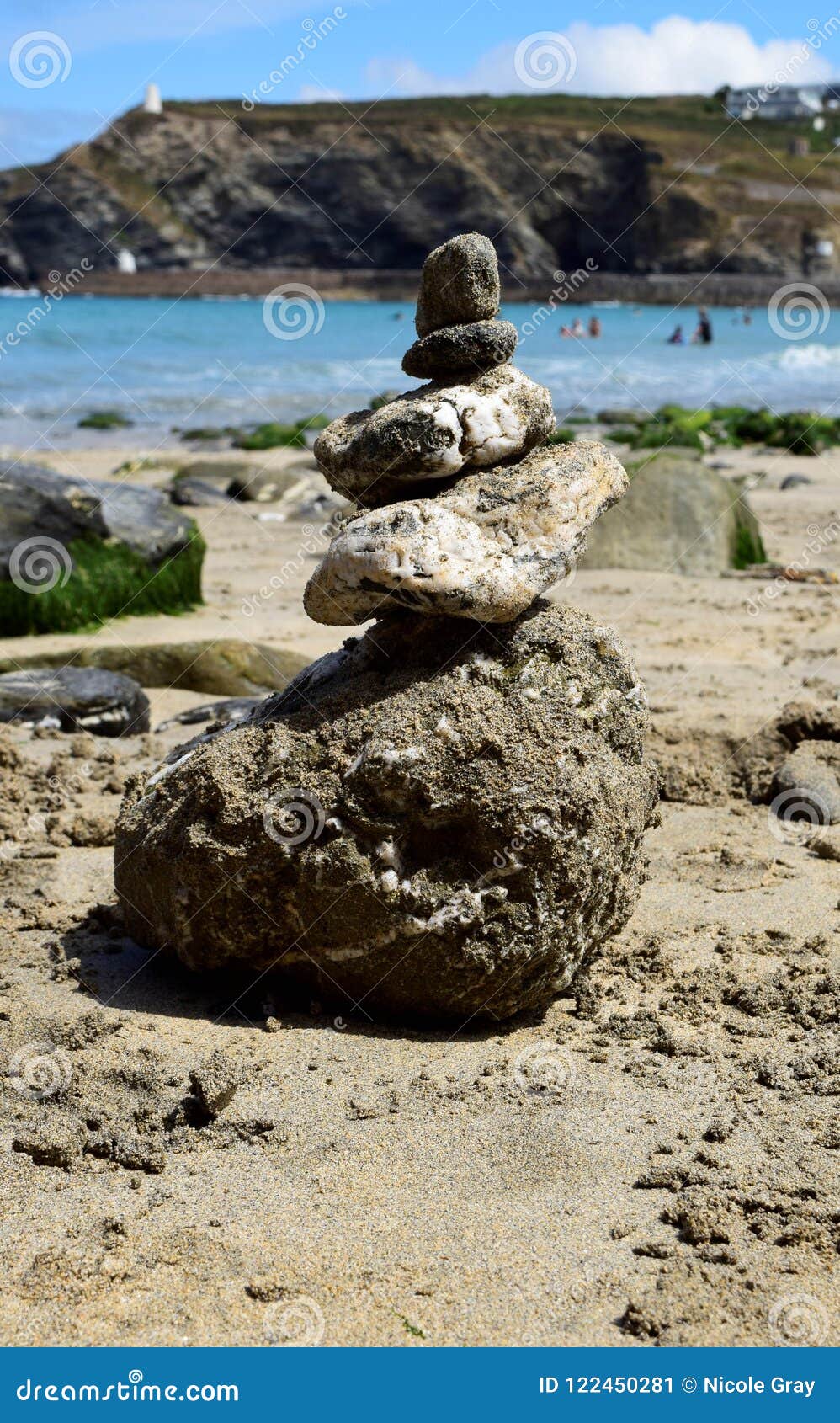 Balancing Rocks at Portreath, Cornwall, England Stock Image - Image of ...