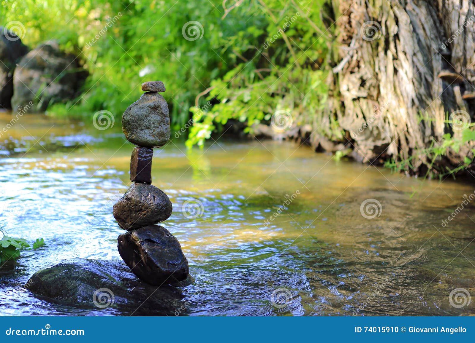 Balancing rocks tower stock photo. Image of banner, peaceful - 74015910