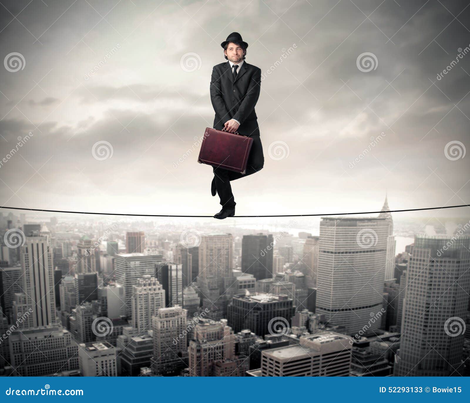 Balancing on a rope stock image. Image of outdoor, businessman - 52293133