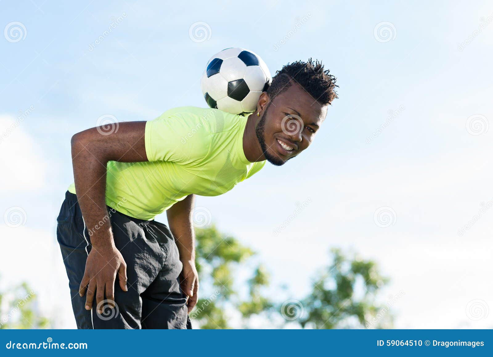 Balancing soccer ball stock photo. Image of training - 59064510