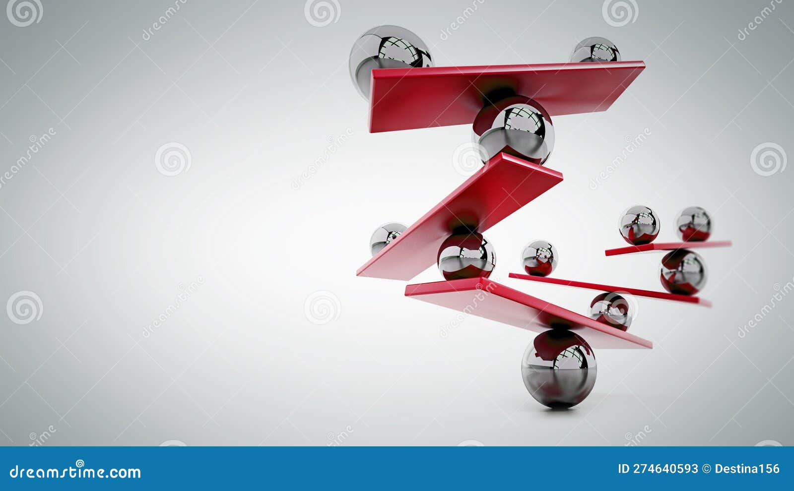 Balancing Spheres Standing in Balance on Seesaws. 3D Illustration Stock ...