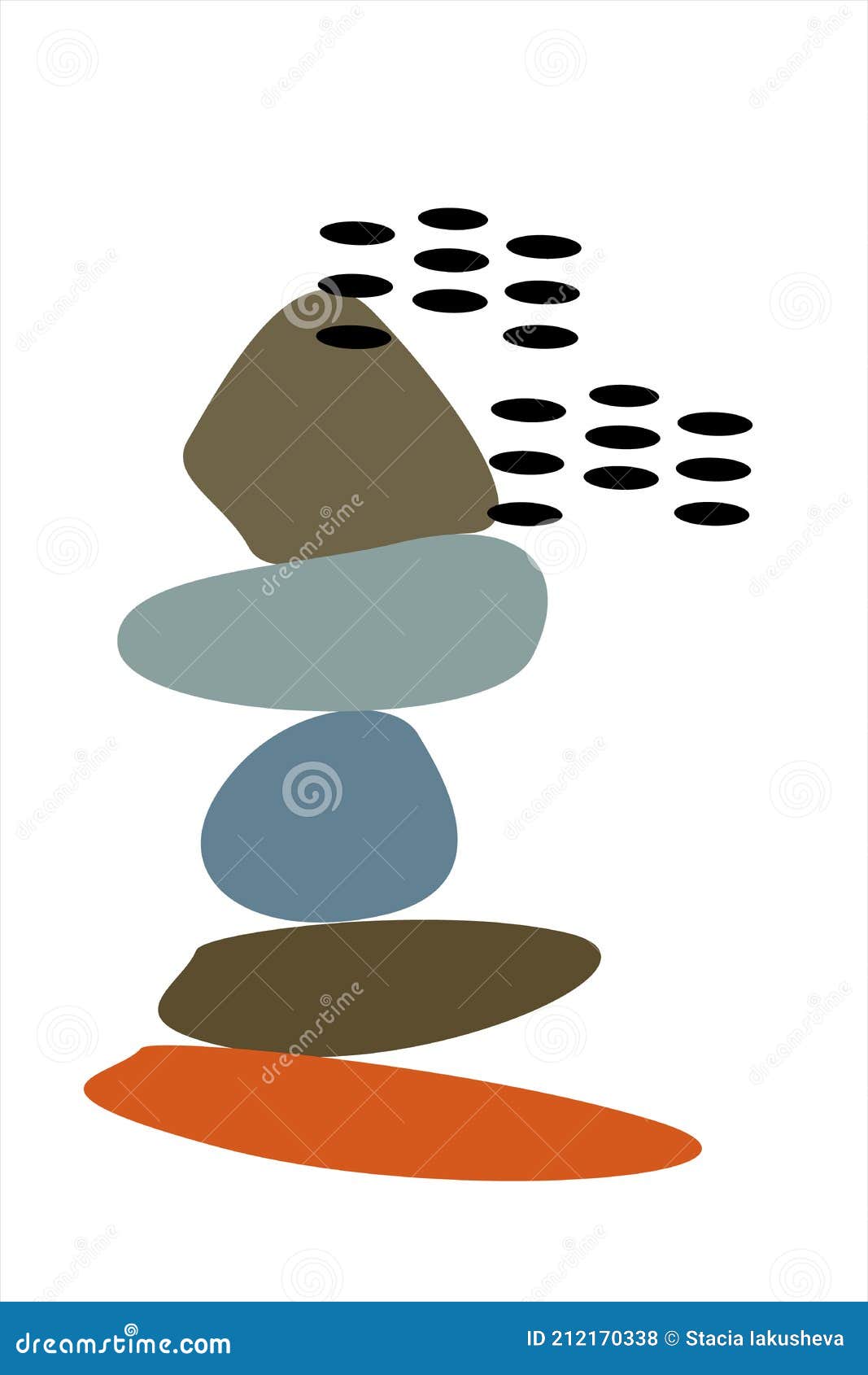 Balancing Stone Pyramid with Ovals Vector Design Stock Vector ...