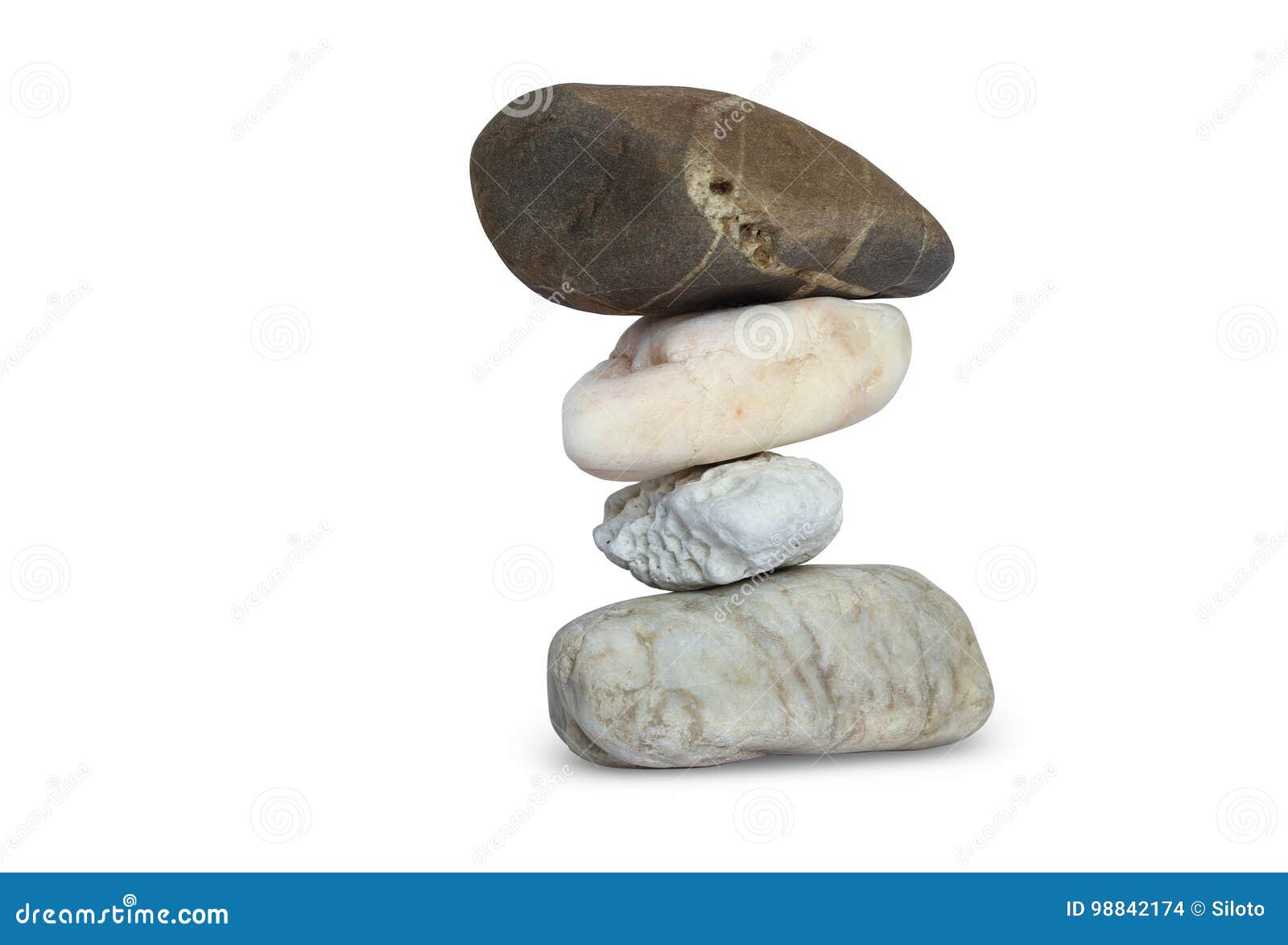 Balancing Stone Tower on White Background Stock Photo - Image of ...