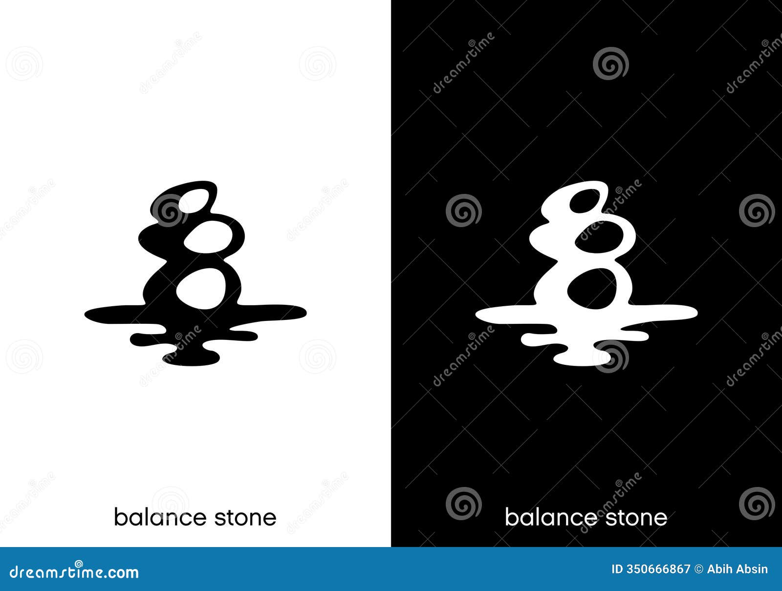Balancing Stones Logo Design Template Stock Illustration - Illustration ...