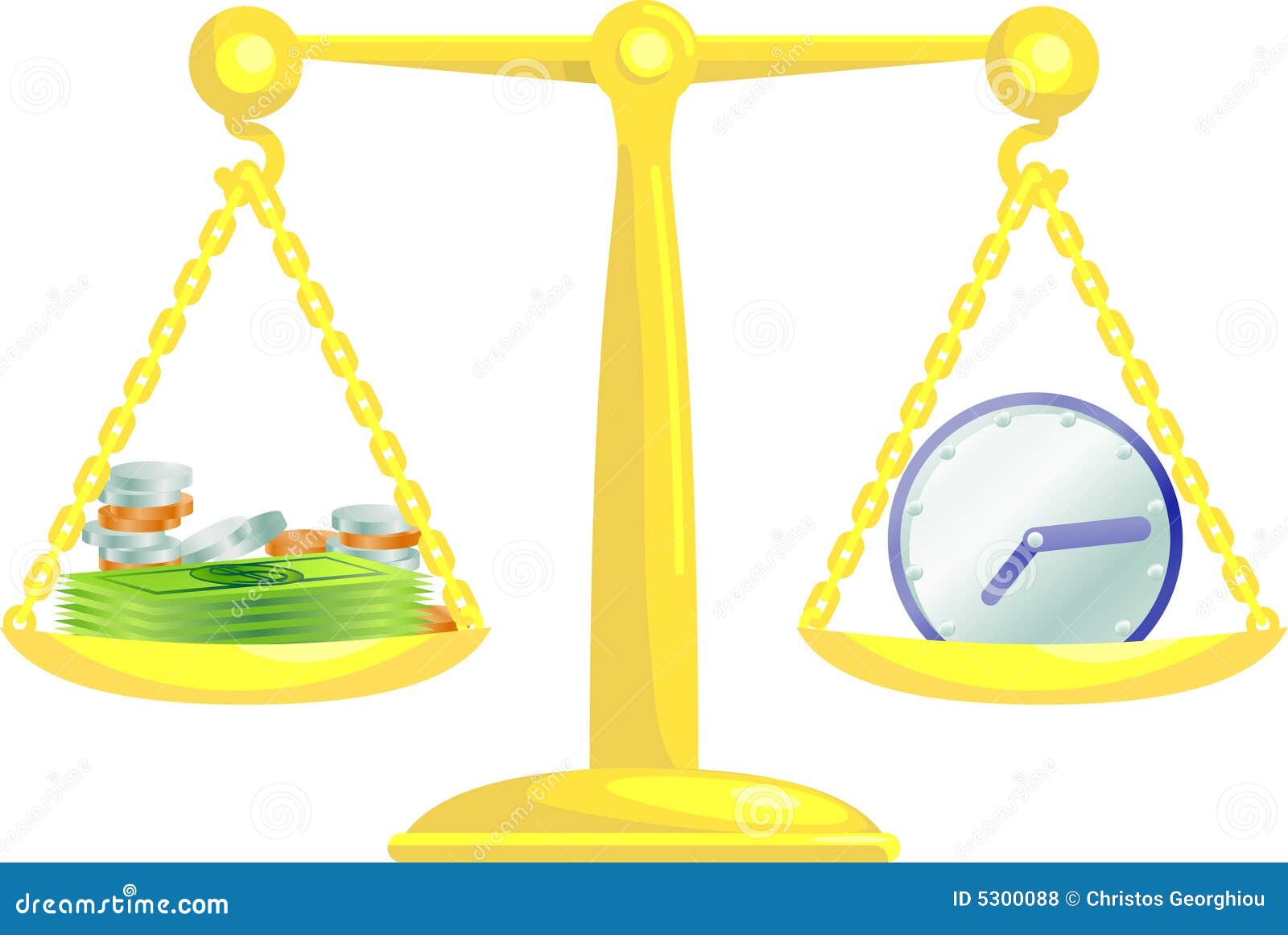 Balancing time and money stock vector. Illustration of business - 5300088