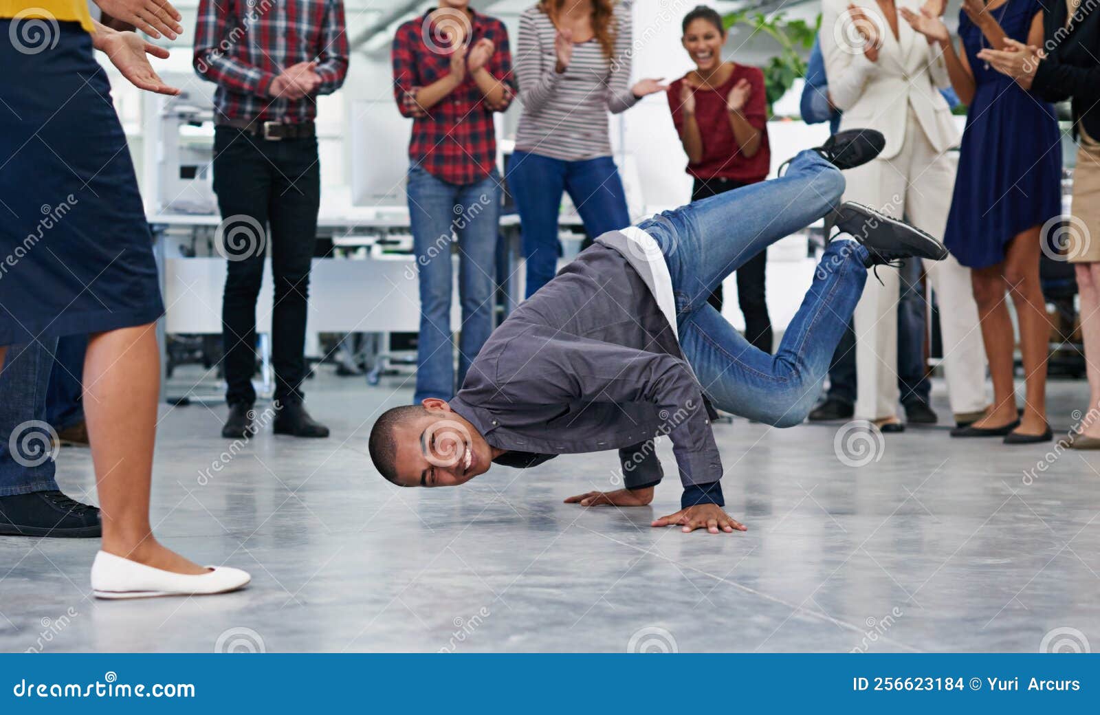 Balancing Work and Play. an Office Party with People Dancing and Having ...