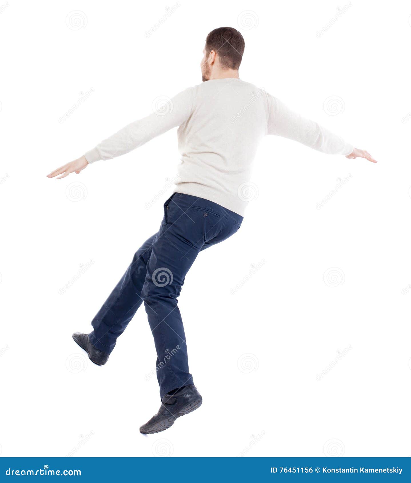 Balancing Young Man. or Dodge the Falling . Stock Photo - Image of ...