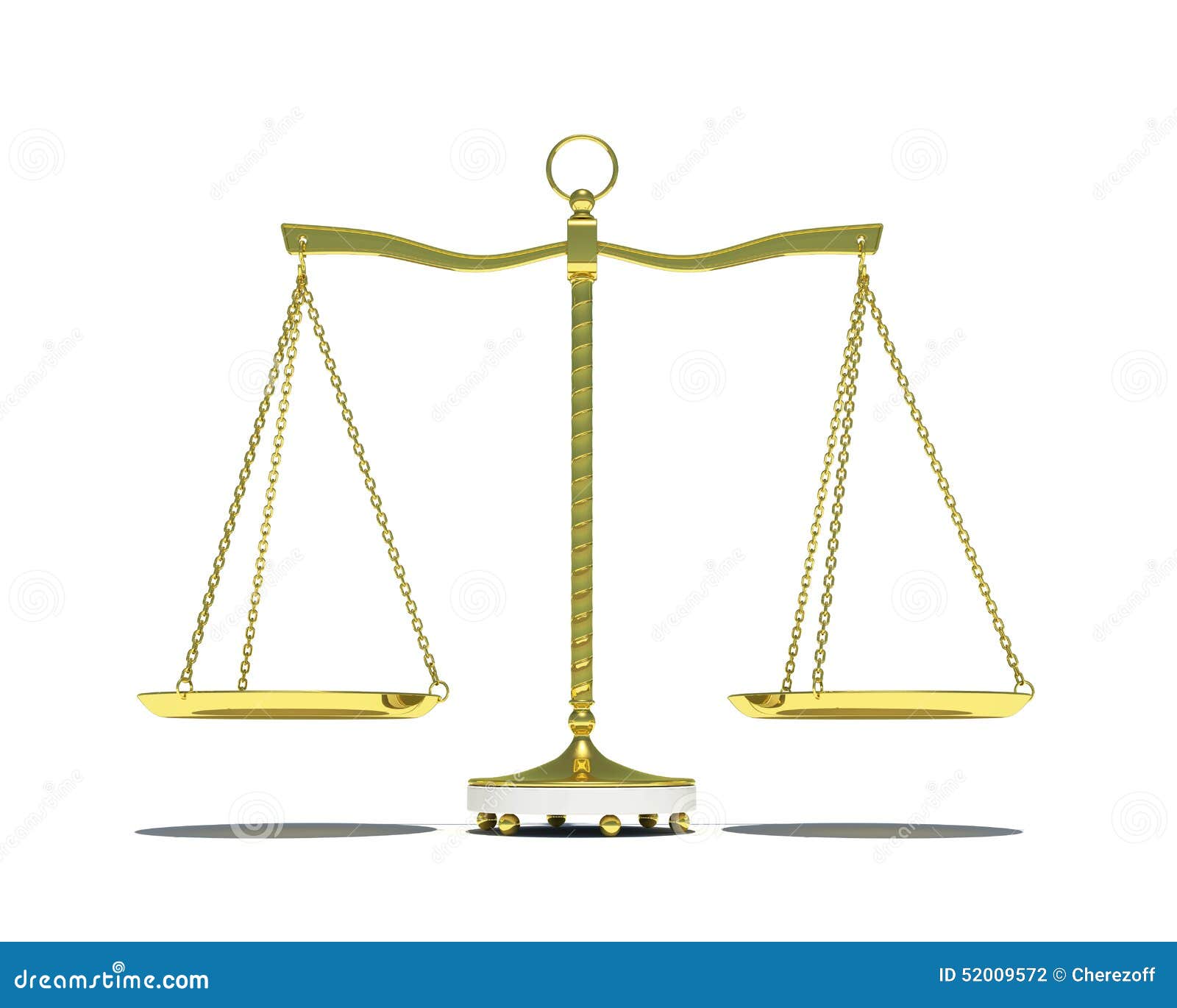 Balanza De Haz Del Oro Con La Sombra Front View Stock de ilustración ...