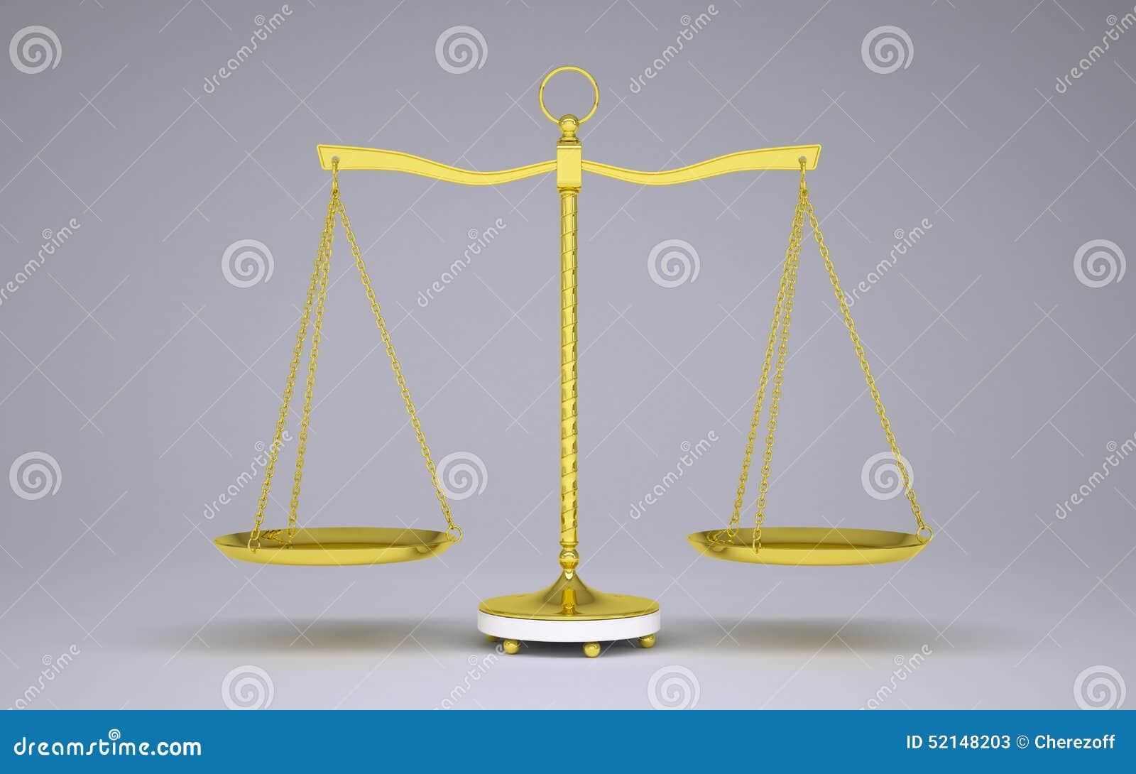 Balanza De Haz Del Oro Con La Sombra Front View Imagen de archivo ...