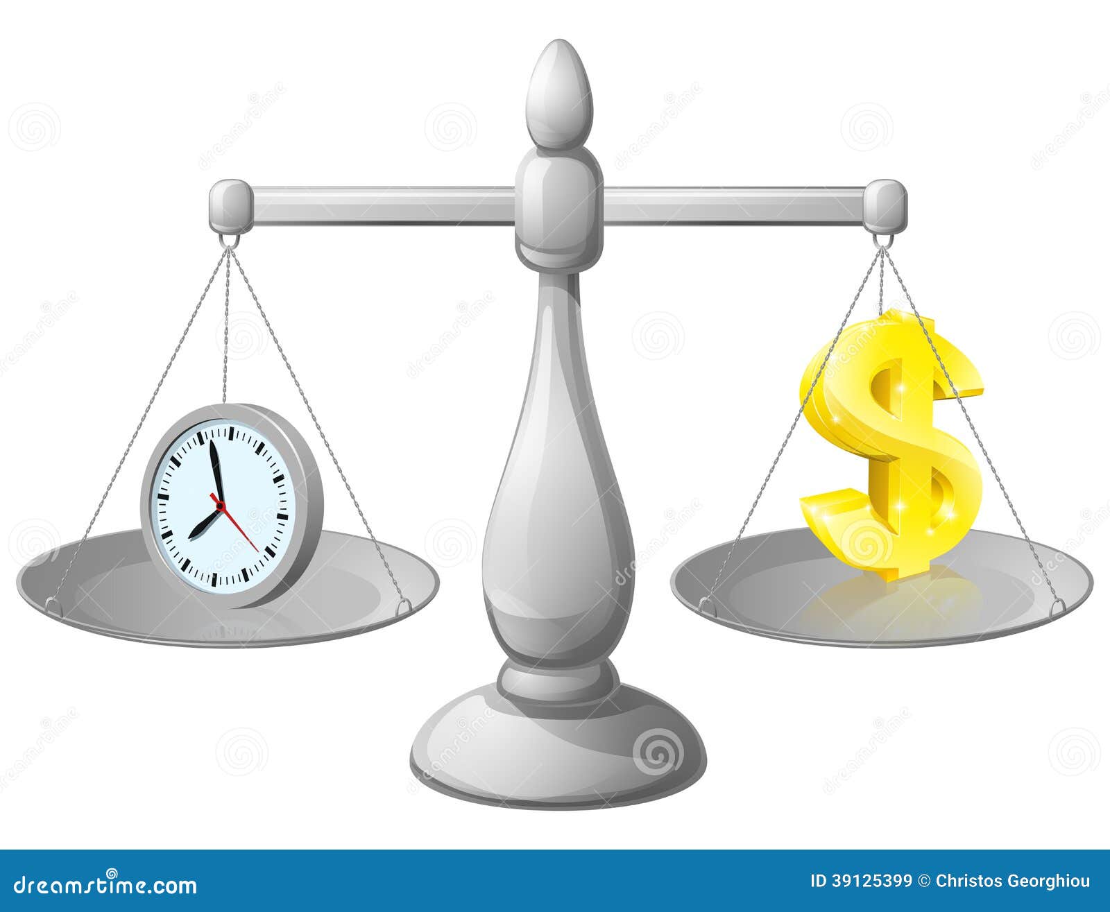 Balanza Del Dinero Del Reloj Ilustración del Vector - Ilustración de ...