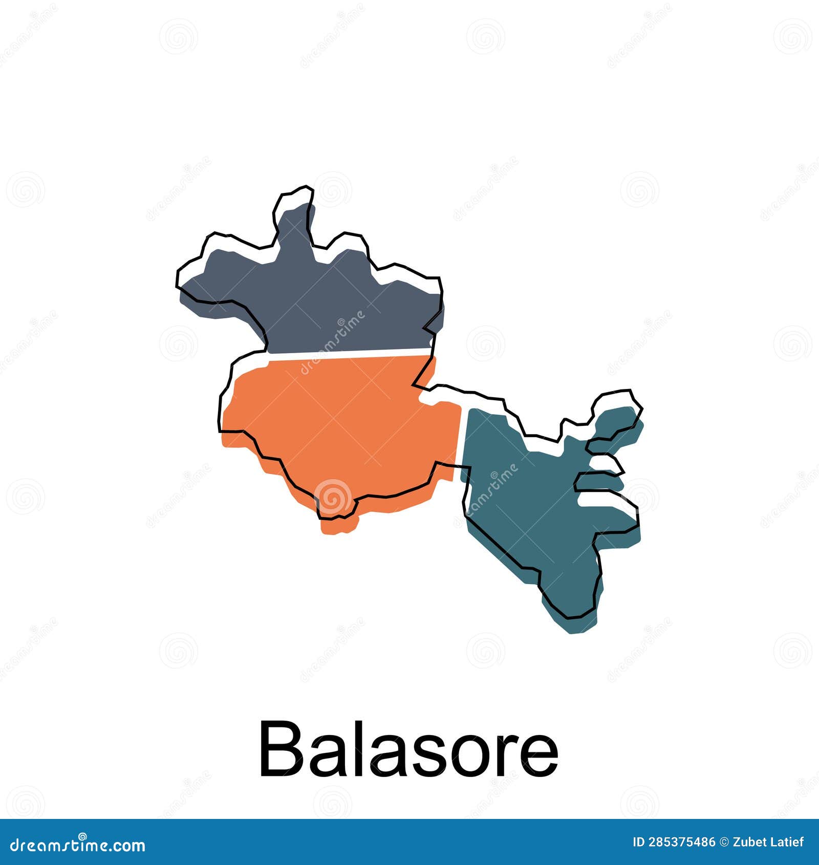 Balasore Map Illustration Design, Vector Template with Outline Graphic ...