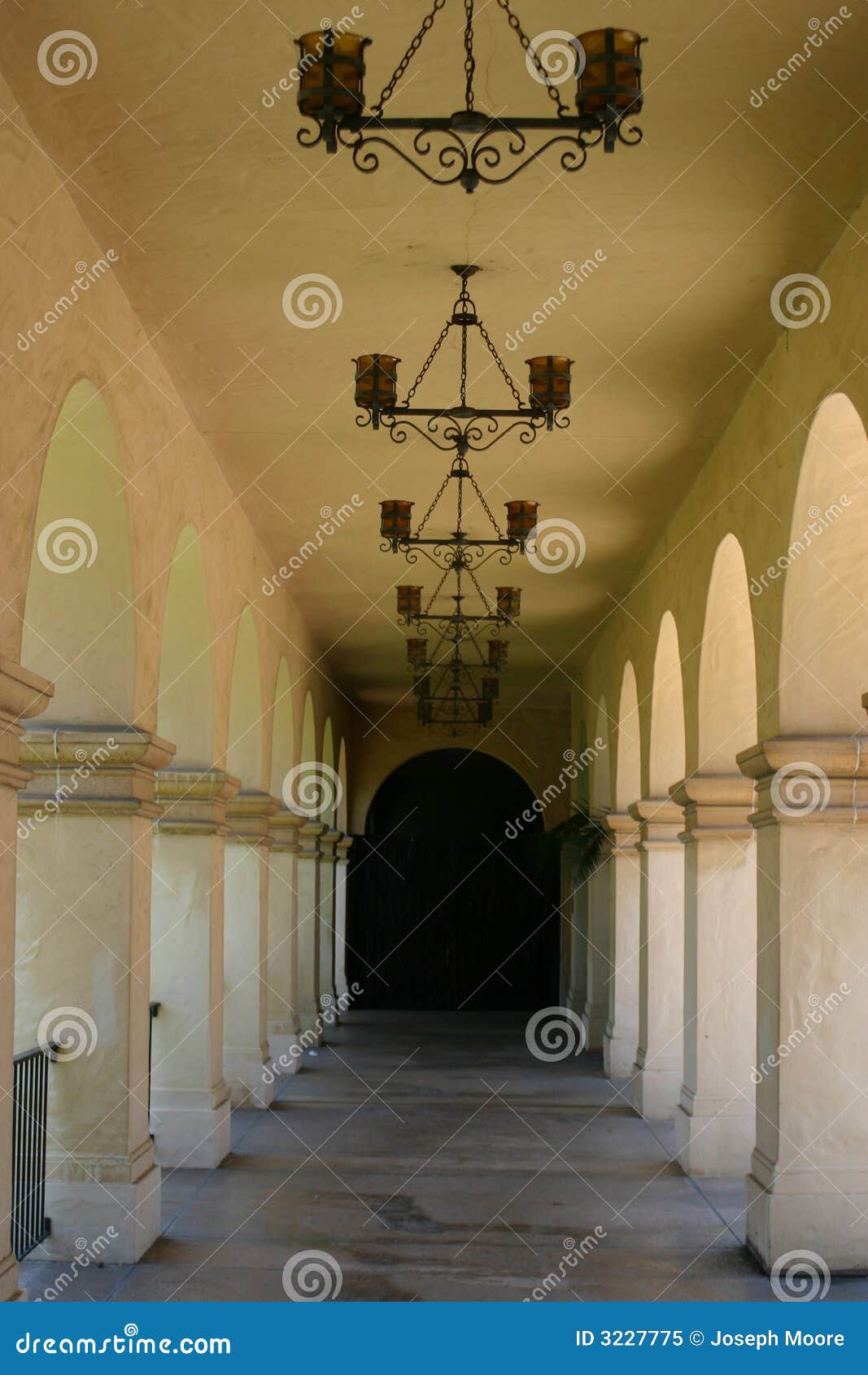 Balboa park hallway stock image. Image of chandelier, historic - 3227775