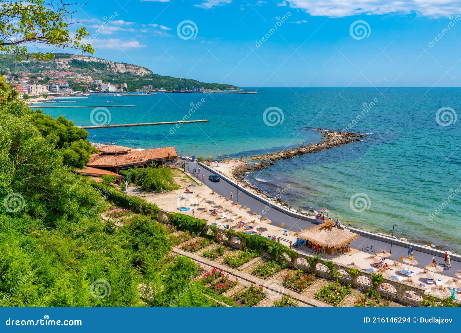 BALCHIK, BULGARIA, JULY 13, 2019: View of a Sunny Day on a Beach in ...