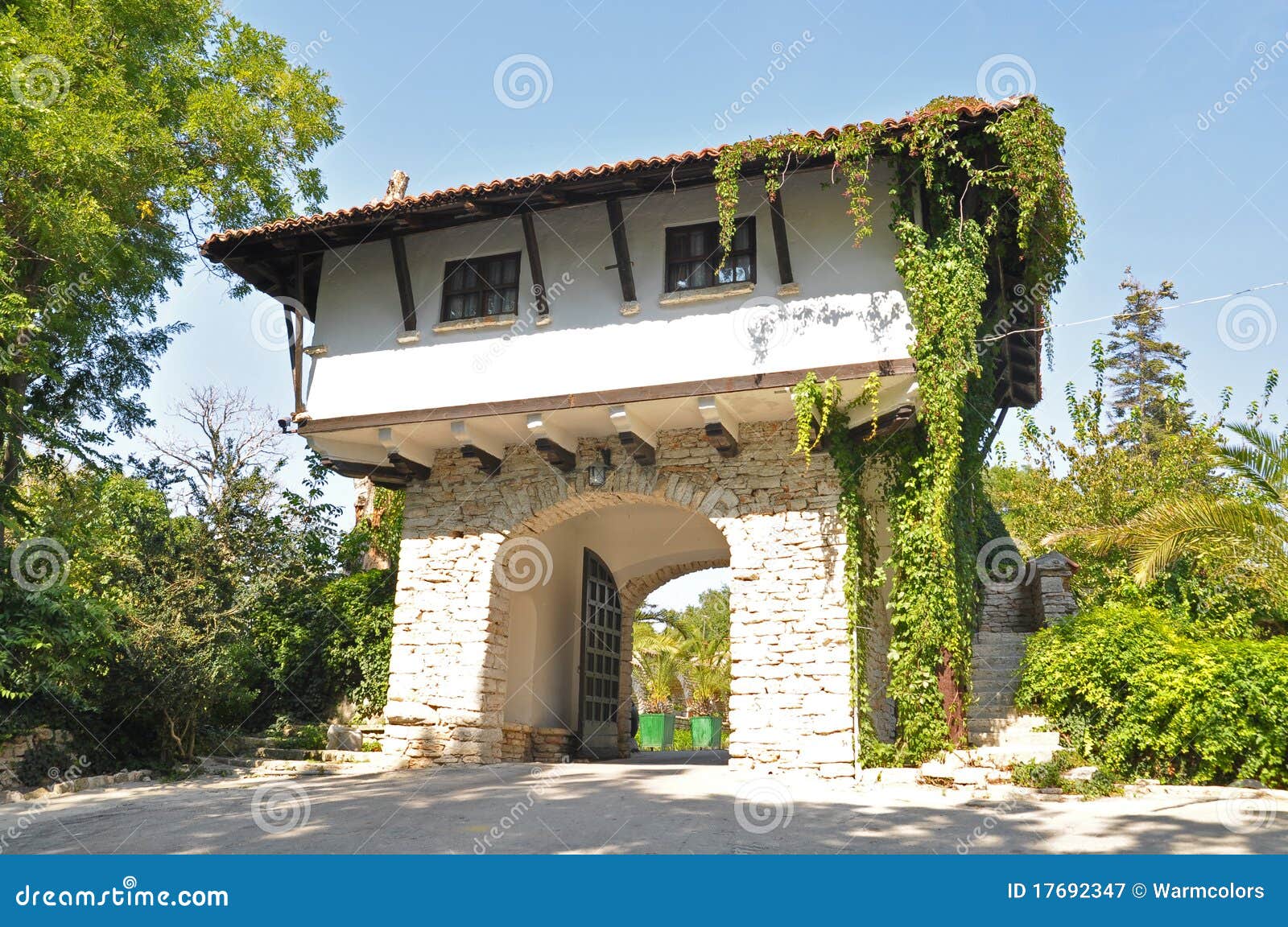 Balchik Palace and Botanical Garden Stock Image - Image of villa, tree ...