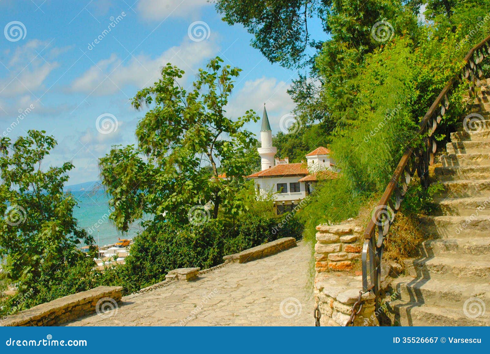 Balchik, Schwarzes Meer, Bulgarien Stockbild - Bild von horizont ...