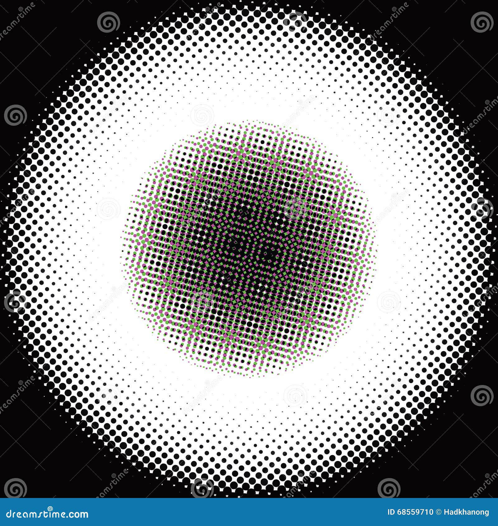 Balck Halftone Circle with Color Inside Stock Vector - Illustration of ...