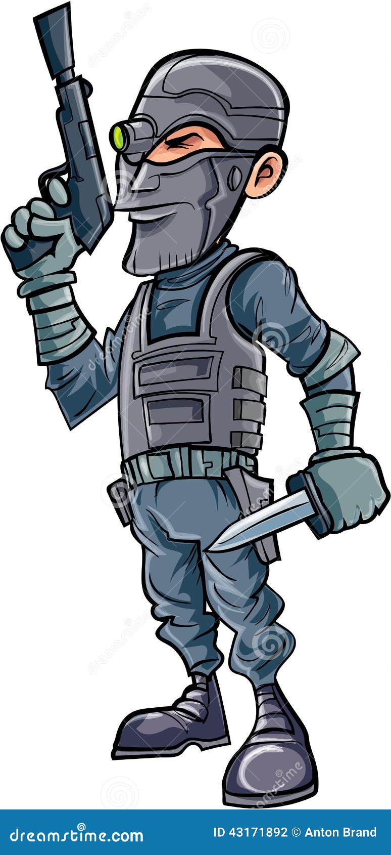 Balck Ops Cartoon Character Stock Illustration - Illustration of ...