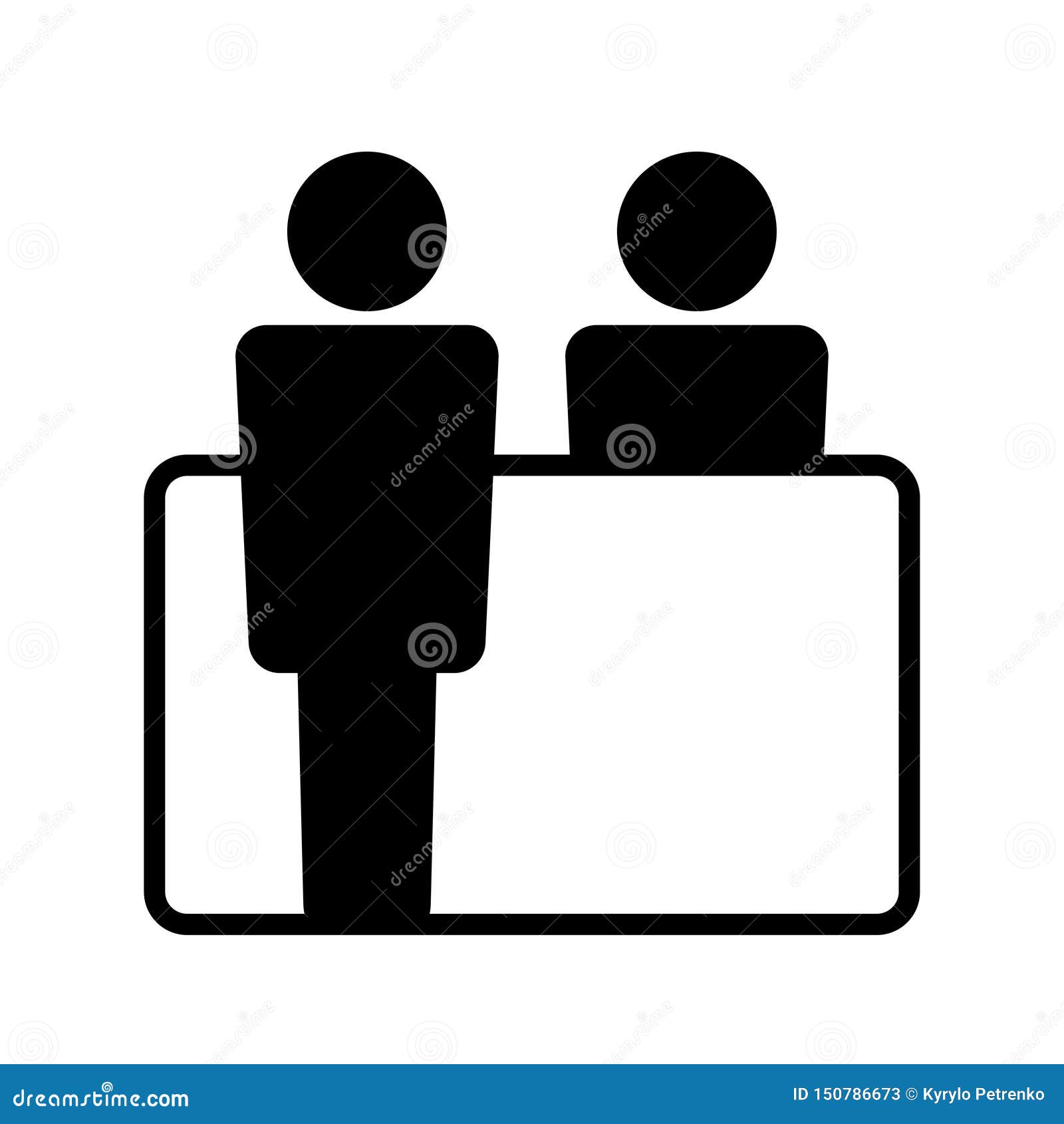 Balck and White Icon for Reception Board Stock Vector - Illustration of ...