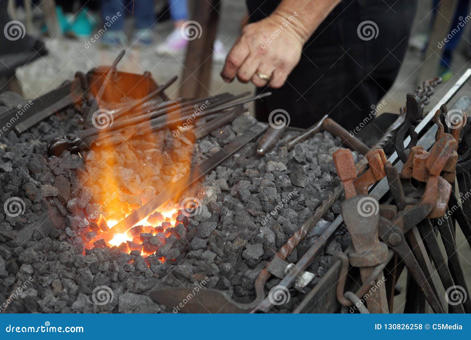 Blacksmith Forge with Tools Stock Photo - Image of craft, black: 130826258